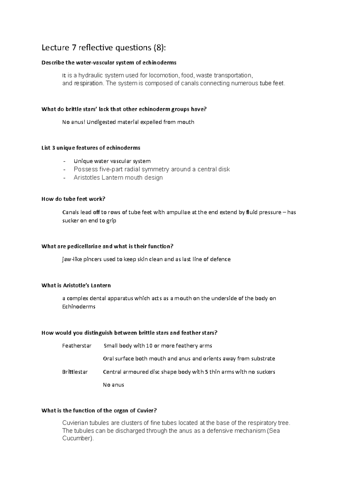 Lectures 7-11 Reflective questions DN - Lecture 7 reflective questions ...
