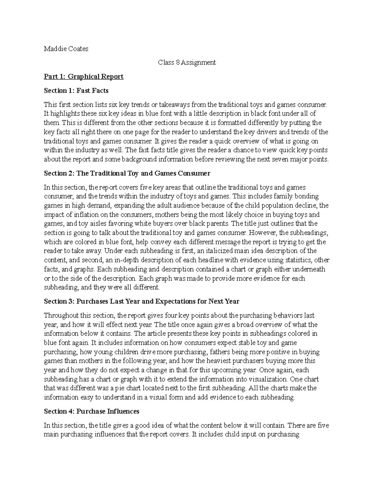 Class 8 Assignment - Maddie Coates Class 8 Assignment Part 1: Graphical ...