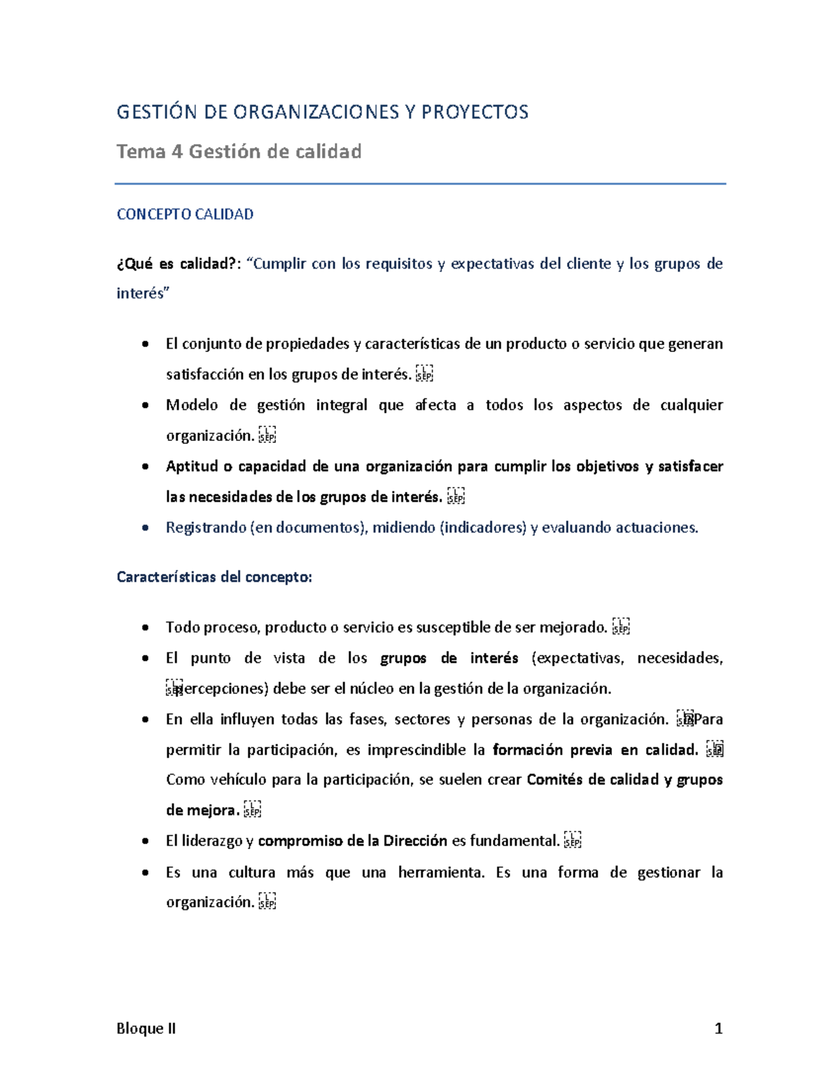 Tema 4 gestion calidad - Warning: TT: undefined function: 32 Warning: TT: undefined function: 32 ...