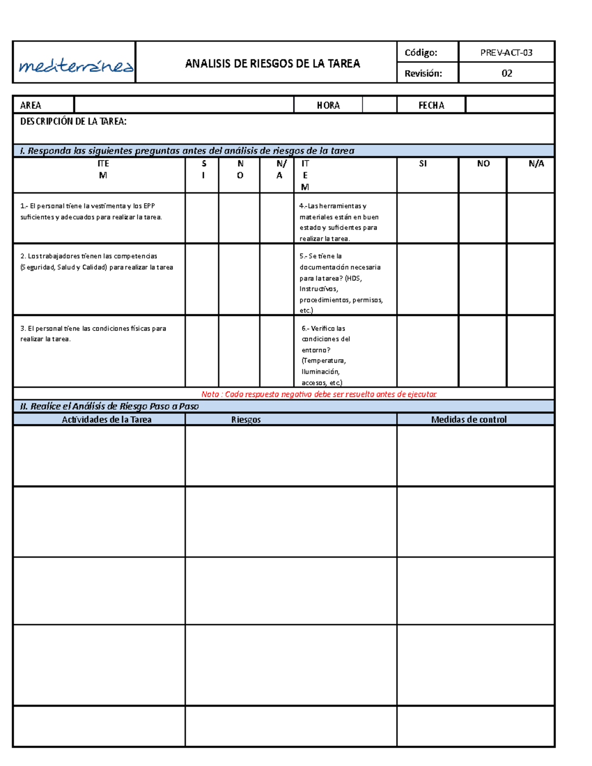 ART REV - aNALISIS DE RIESGOS DEL TRABAJO - ANALISIS DE RIESGOS DE LA ...