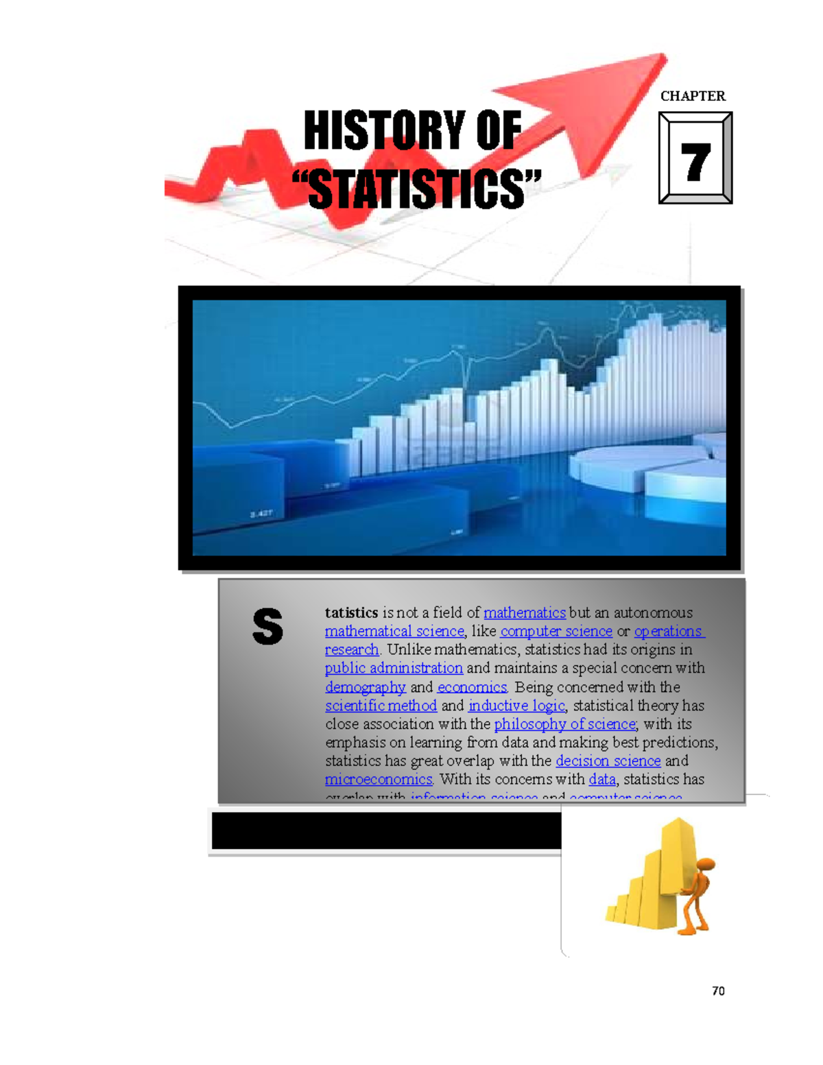 Chapter 7-history of statistics - CHAPTER HISTORY OF “STATISTICS” 7 S ...