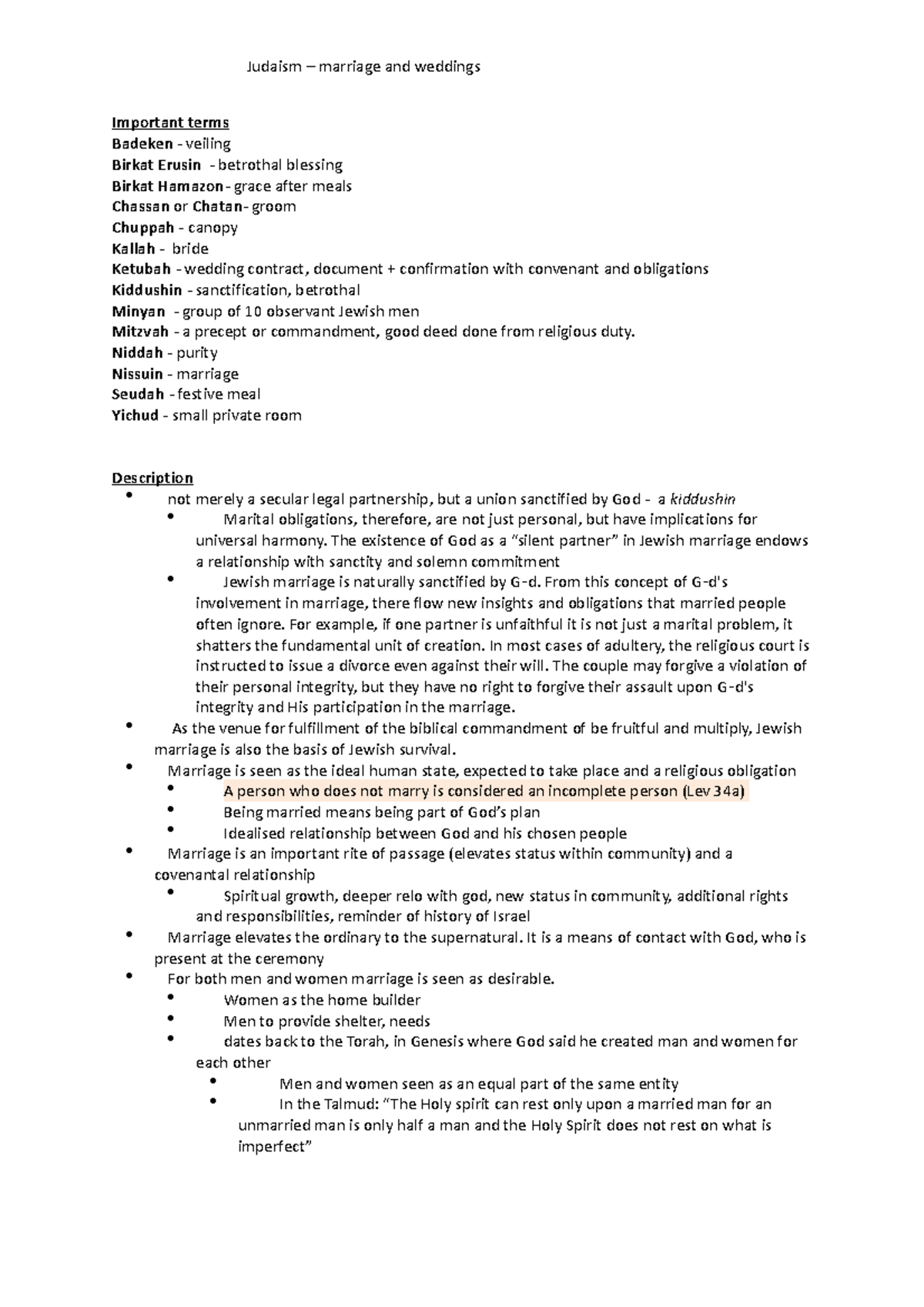 Judaism marraige notes - Important terms Badeken - veiling Birkat ...