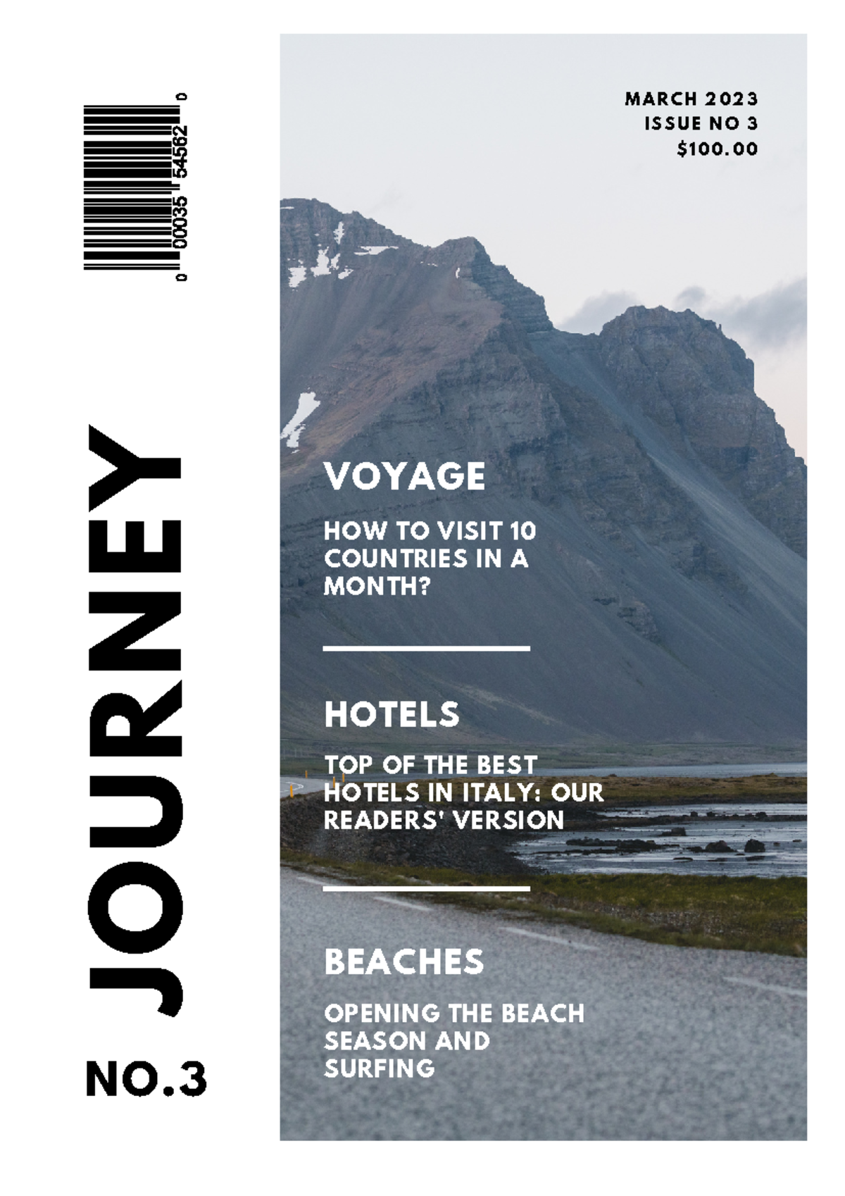White Minimalistic Modern Typography Travel Magazine - JOURNEY NO ...