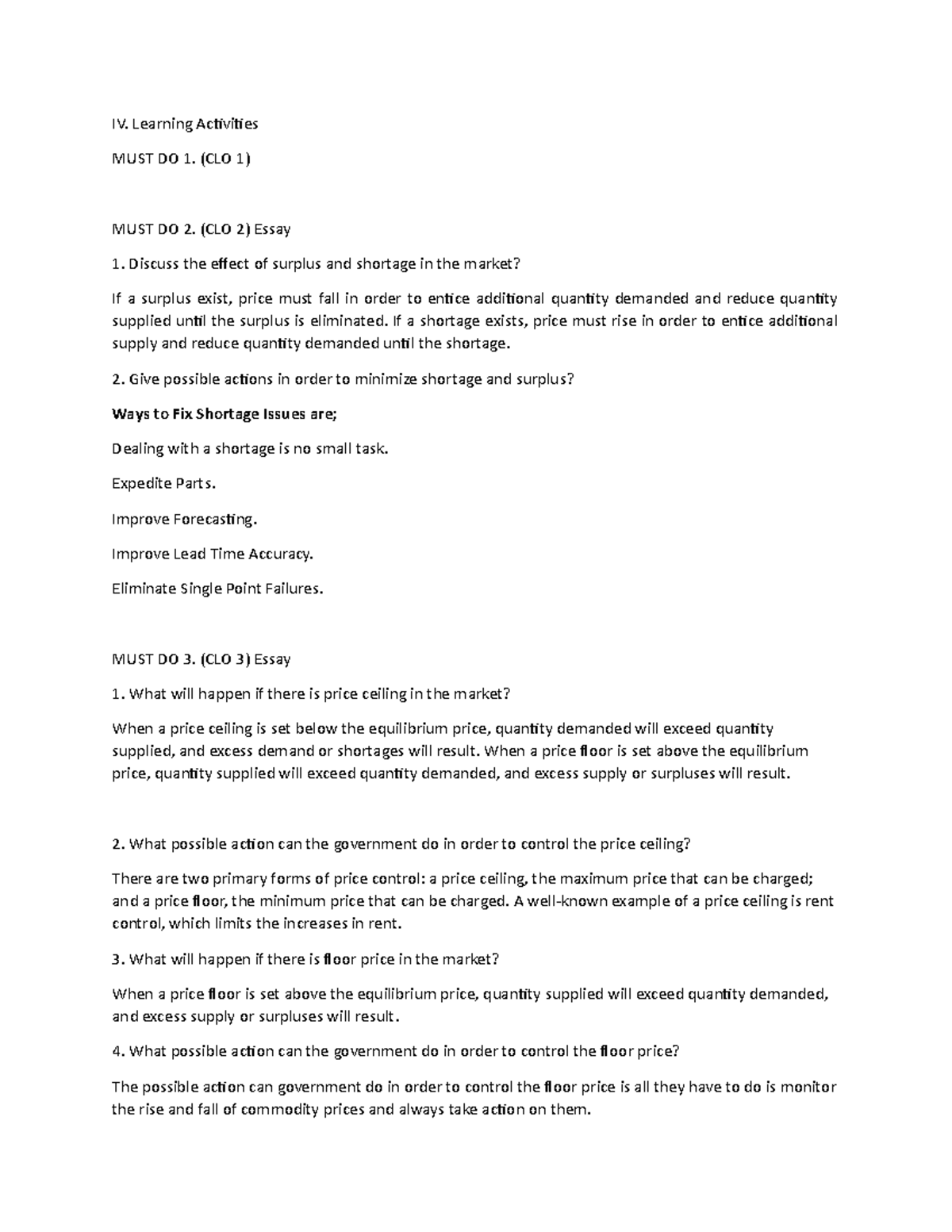 Justine Robles Module 2 - IV. Learning Activities MUST DO 1. (CLO 1 ...