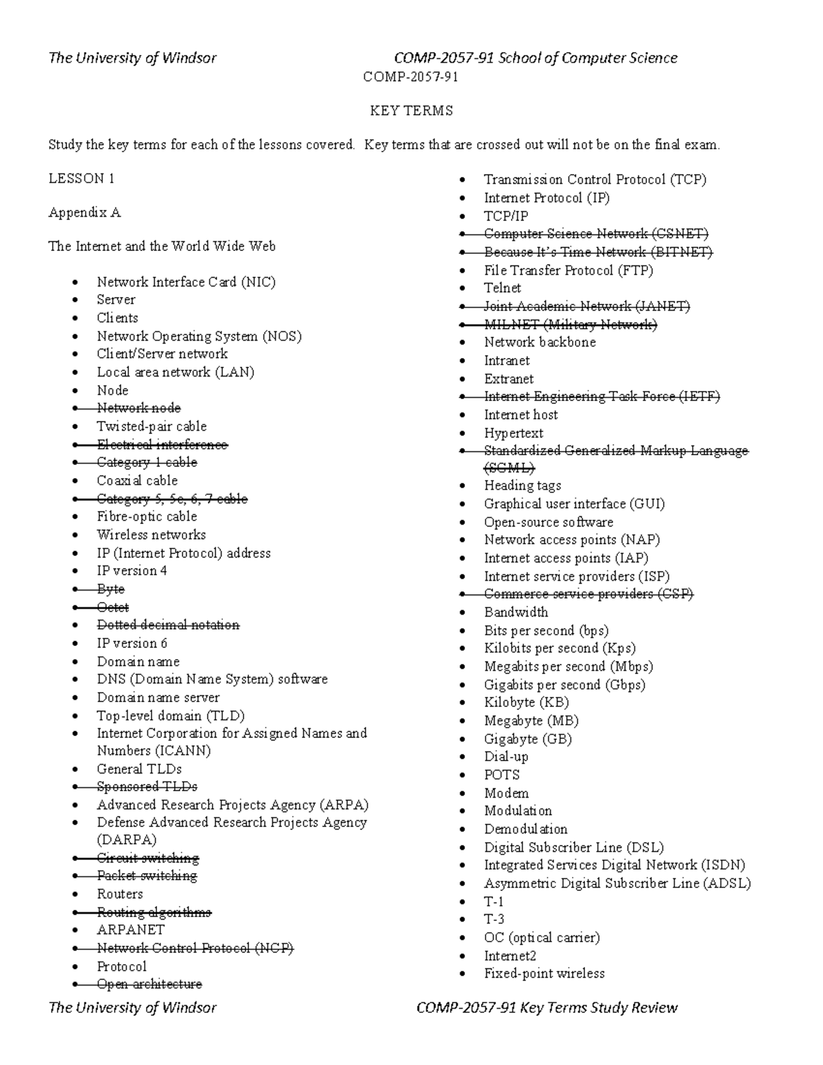 Definitions to know for exam - COMP-2057- 91 KEY TERMS Study the key ...