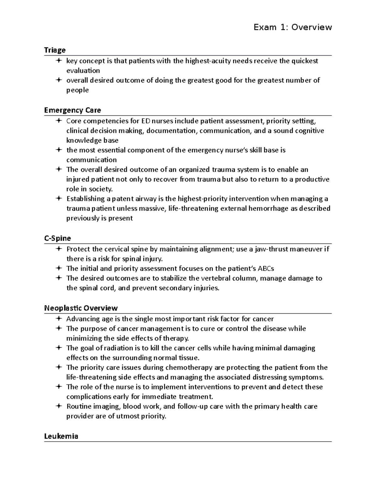 Exam 1 overview 49 - Exam 1: Overview Triage key concept is that ...