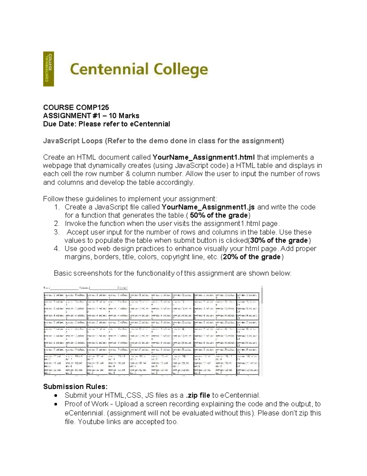 Assignment 1 - COURSE COMP ASSIGNMENT #1 – 10 Marks Due Date: Please ...