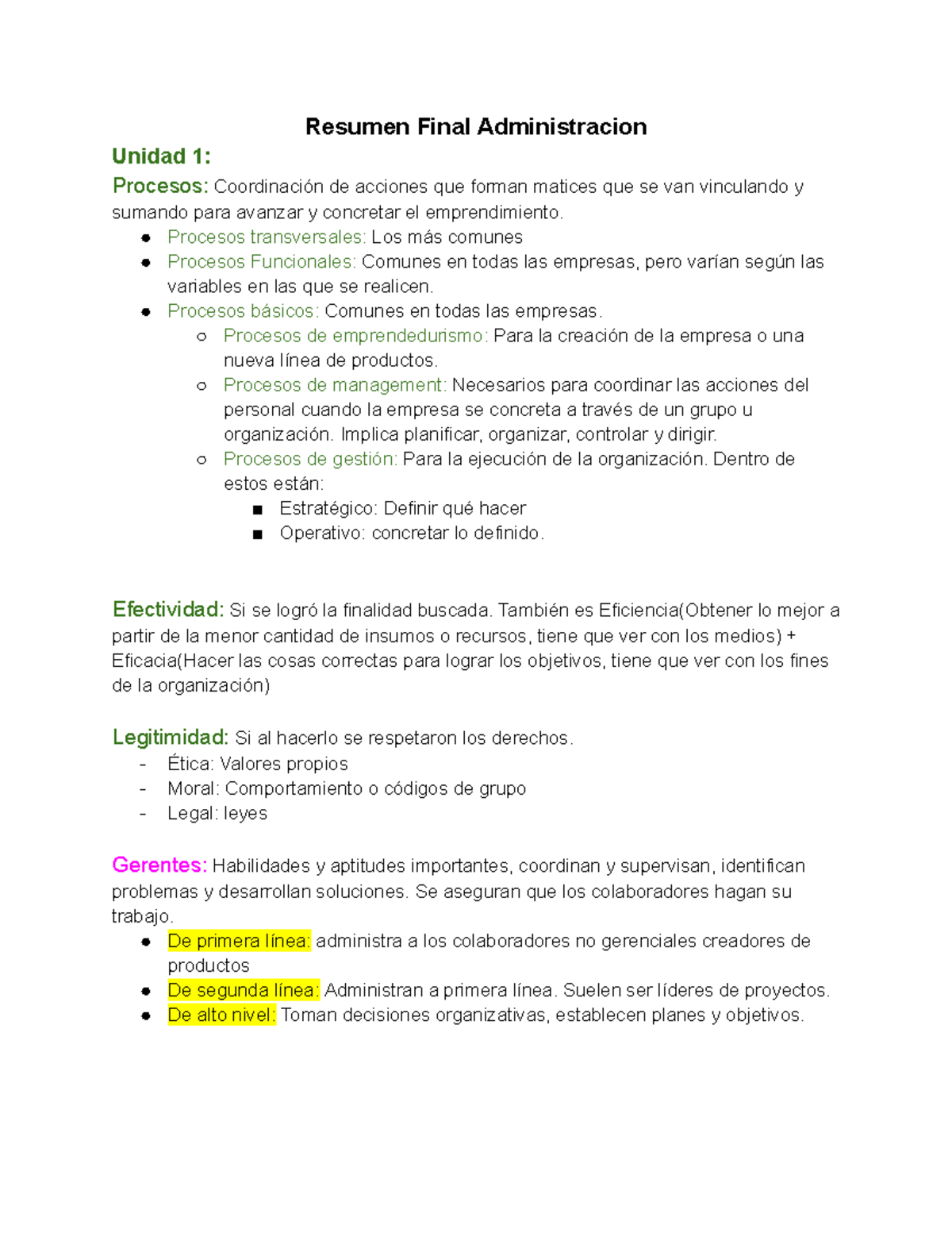 Resumen Administracion - Resumen Final Administracion Unidad 1 ...