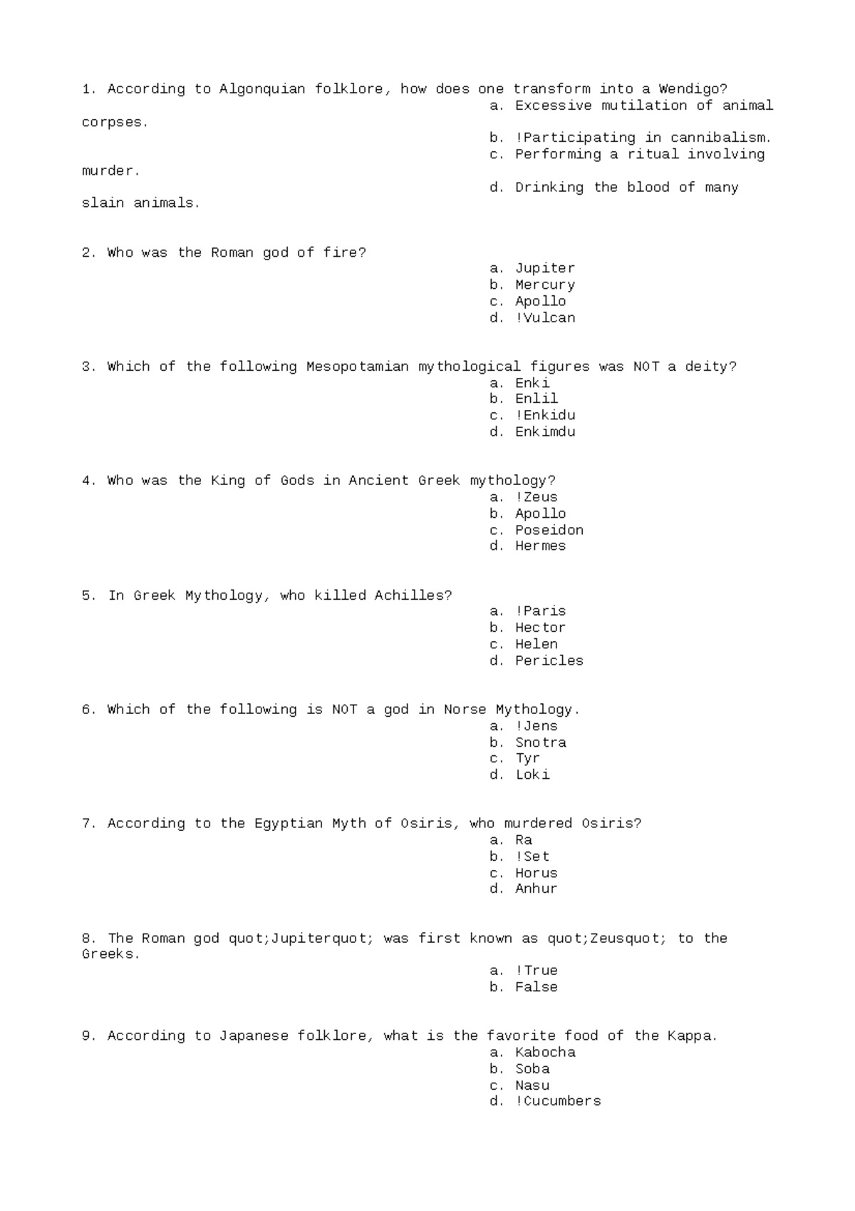 FASH100-Test-7 - notes - According to Algonquian folklore, how does one ...