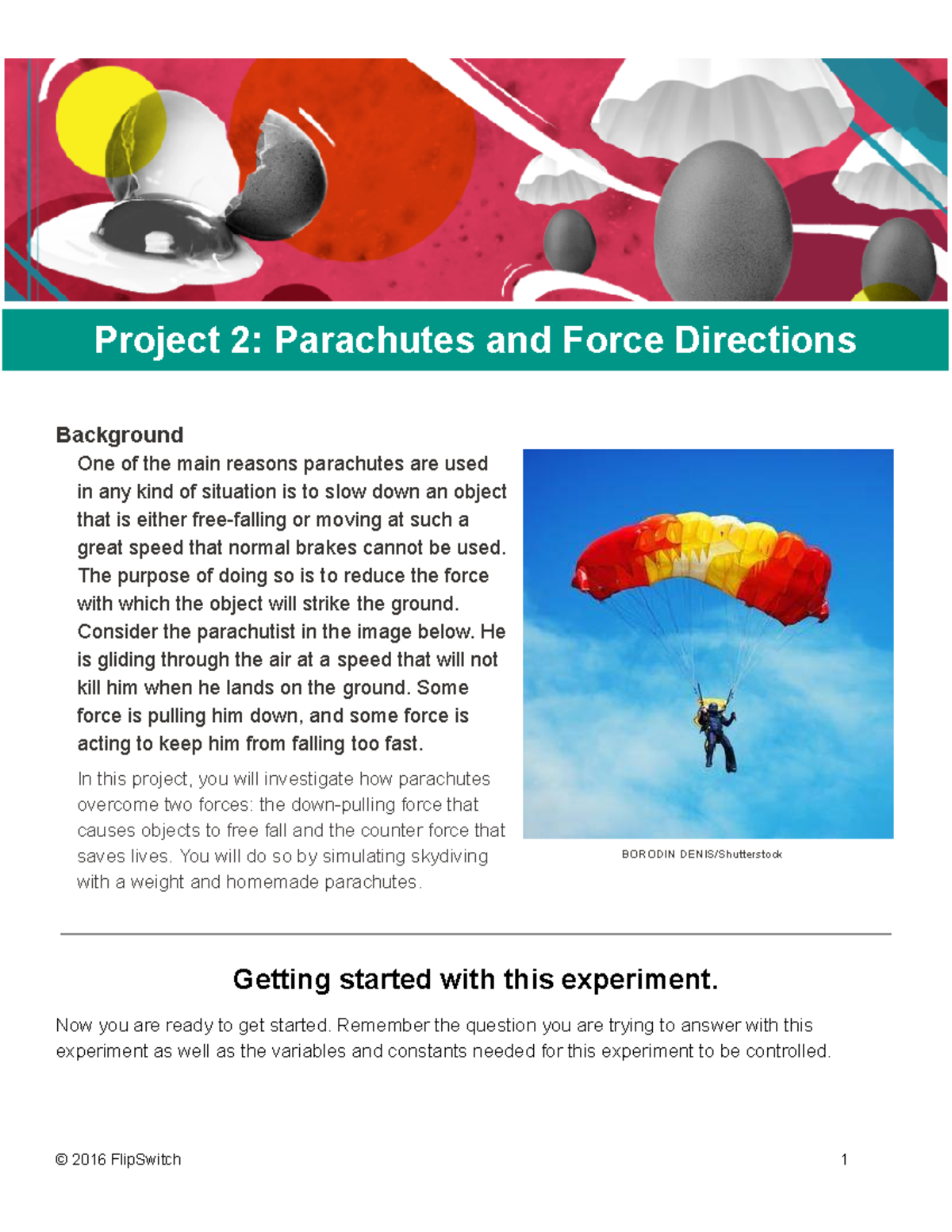Project 2 Parachute Lab Directions - Project 2: Parachutes and Force ...