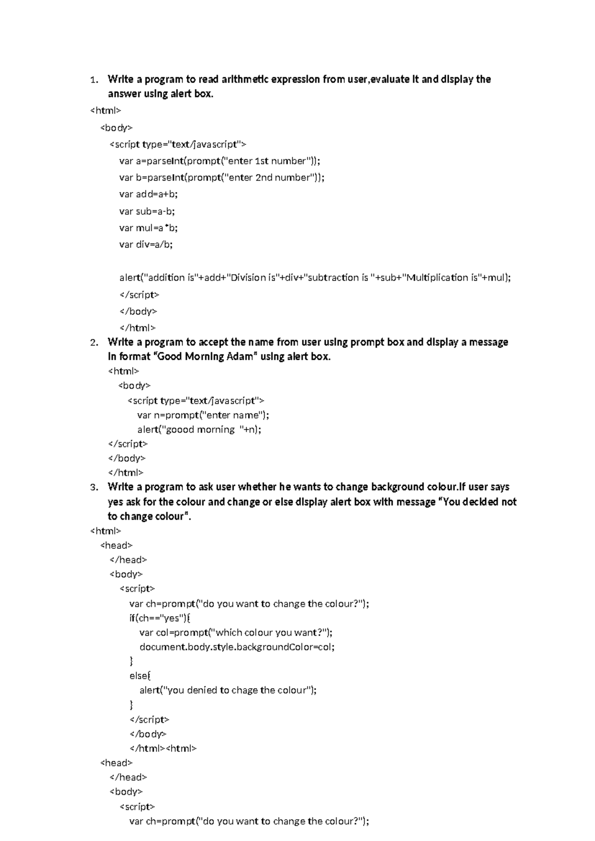 Css practical qb - useful - 1. Write a program to read arithmetic expression from user,evaluate ...