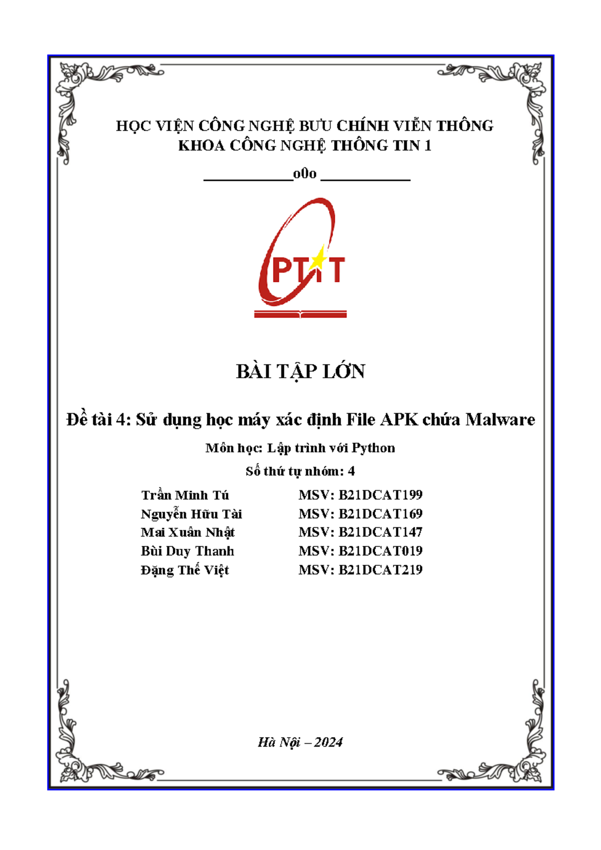 Báo cáo BTL Python Nhóm 4 Chủ đề 1 Đề tài 4 - HỌC VIỆN CÔNG NGHỆ BƯU CHÍNH VIỄN THÔNG KHOA CÔNG ...
