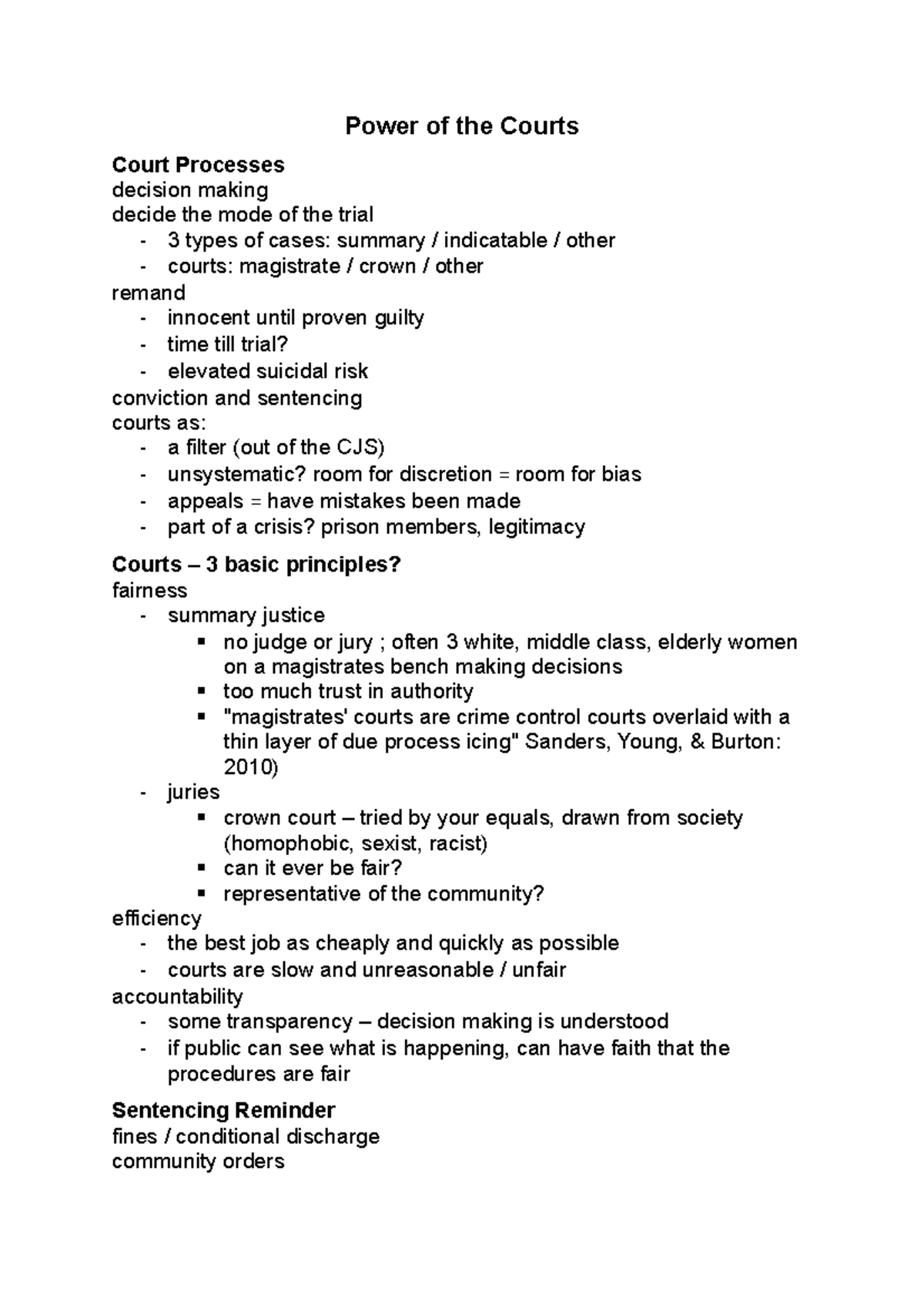 Power of the Courts - Power of the Courts Court Processes decision ...