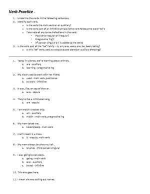 Verb patterns - Verb Pattern Notes - LIN 3713 - Check out the verb ...