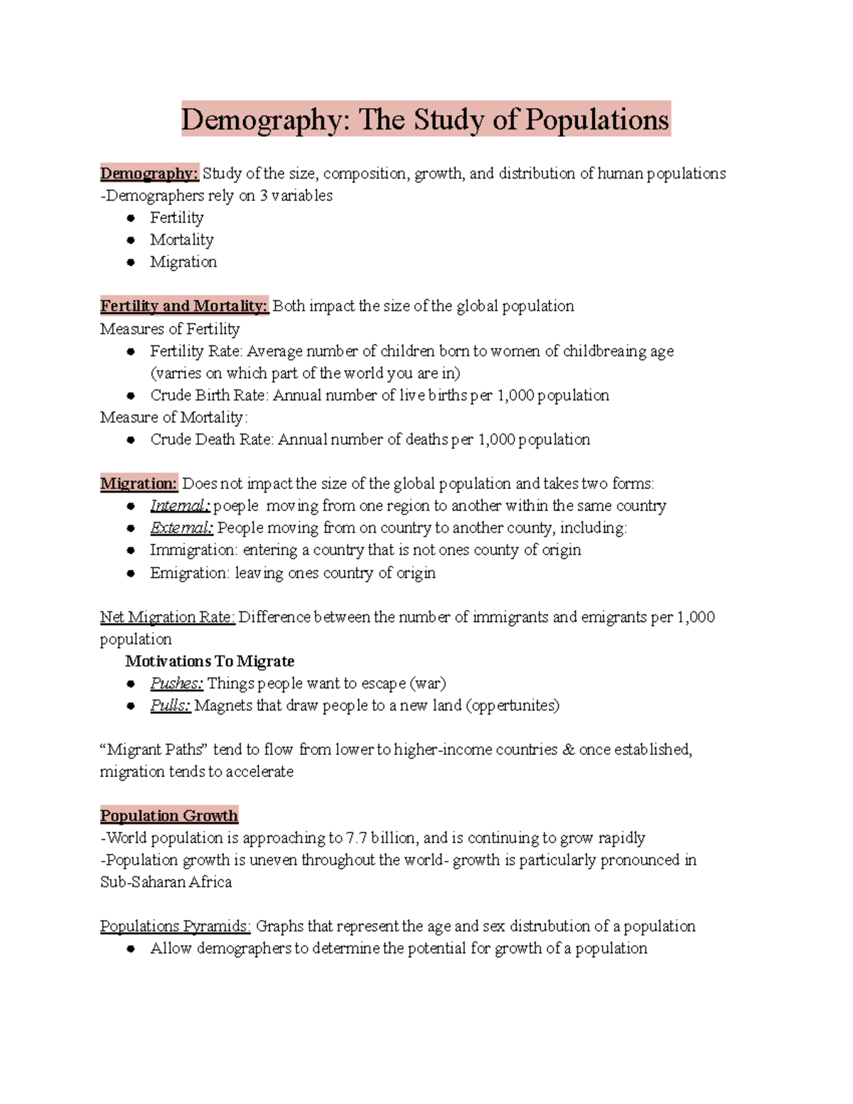 Demography: The Study of Populations - Demography: The Study of Populations Demography: Study of ...