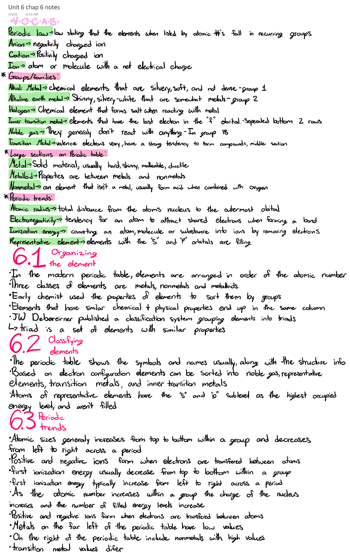 Unit 6 chap 6 notes - Unit 6 chap 6 notes 1/5/22 11:51 AM - Studocu