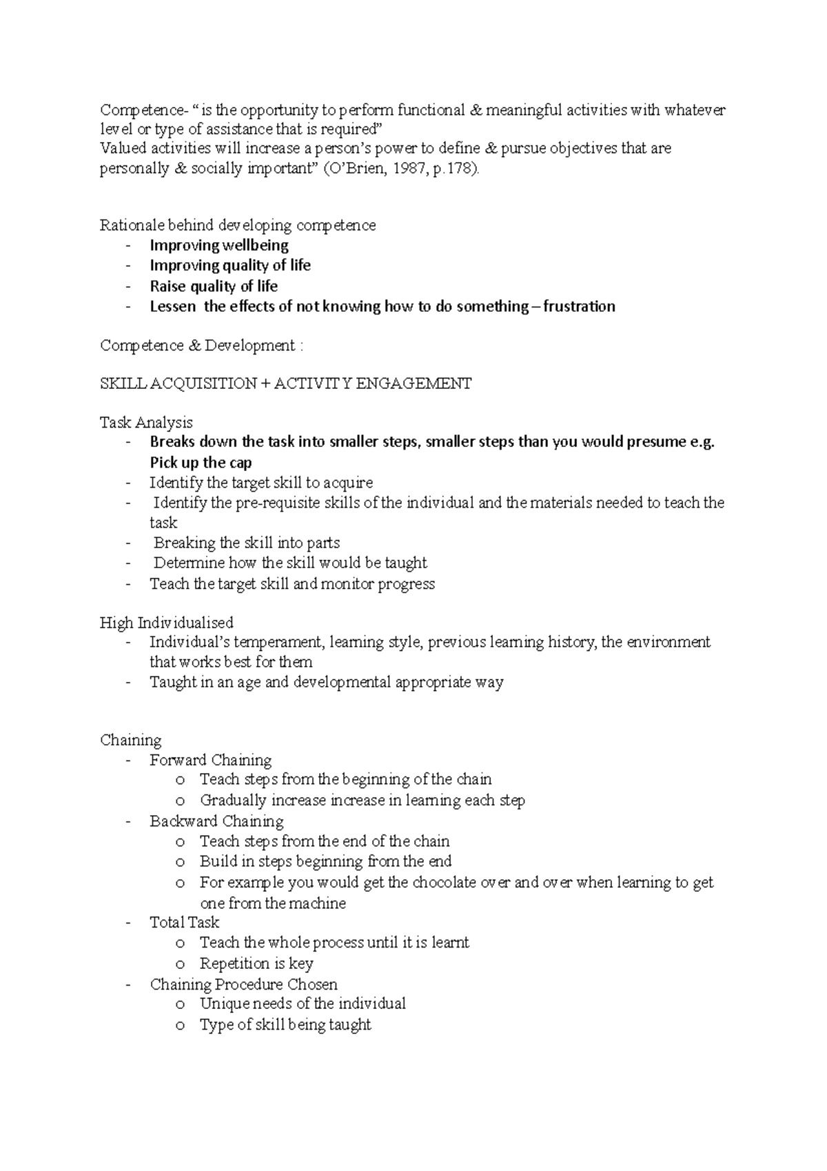Competence W4 - Lecture notes 4 - the opportunity to perform functional ...