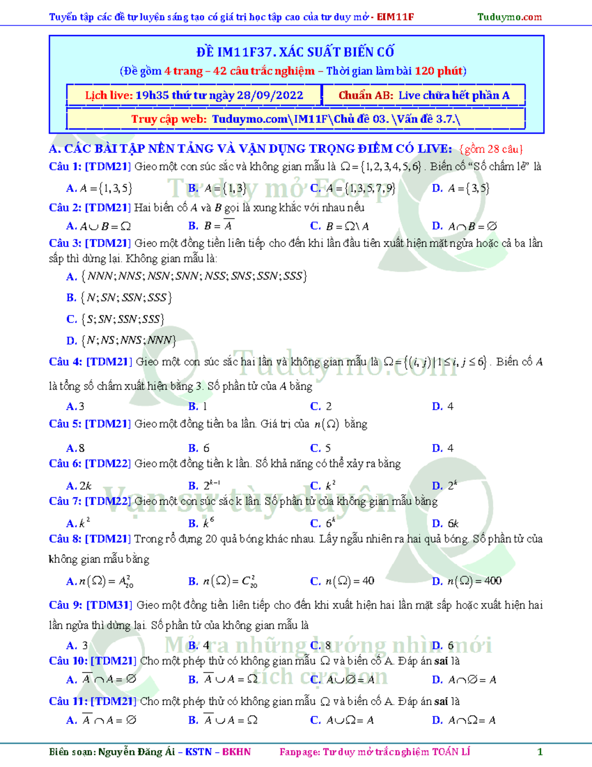 Th - TRAN TRONG GIOI THIEY - Tuyßn t¿p c·c ß tÿ luyện sáng tạo có giá trß hßc t¿p cao cÿa t± duy ...