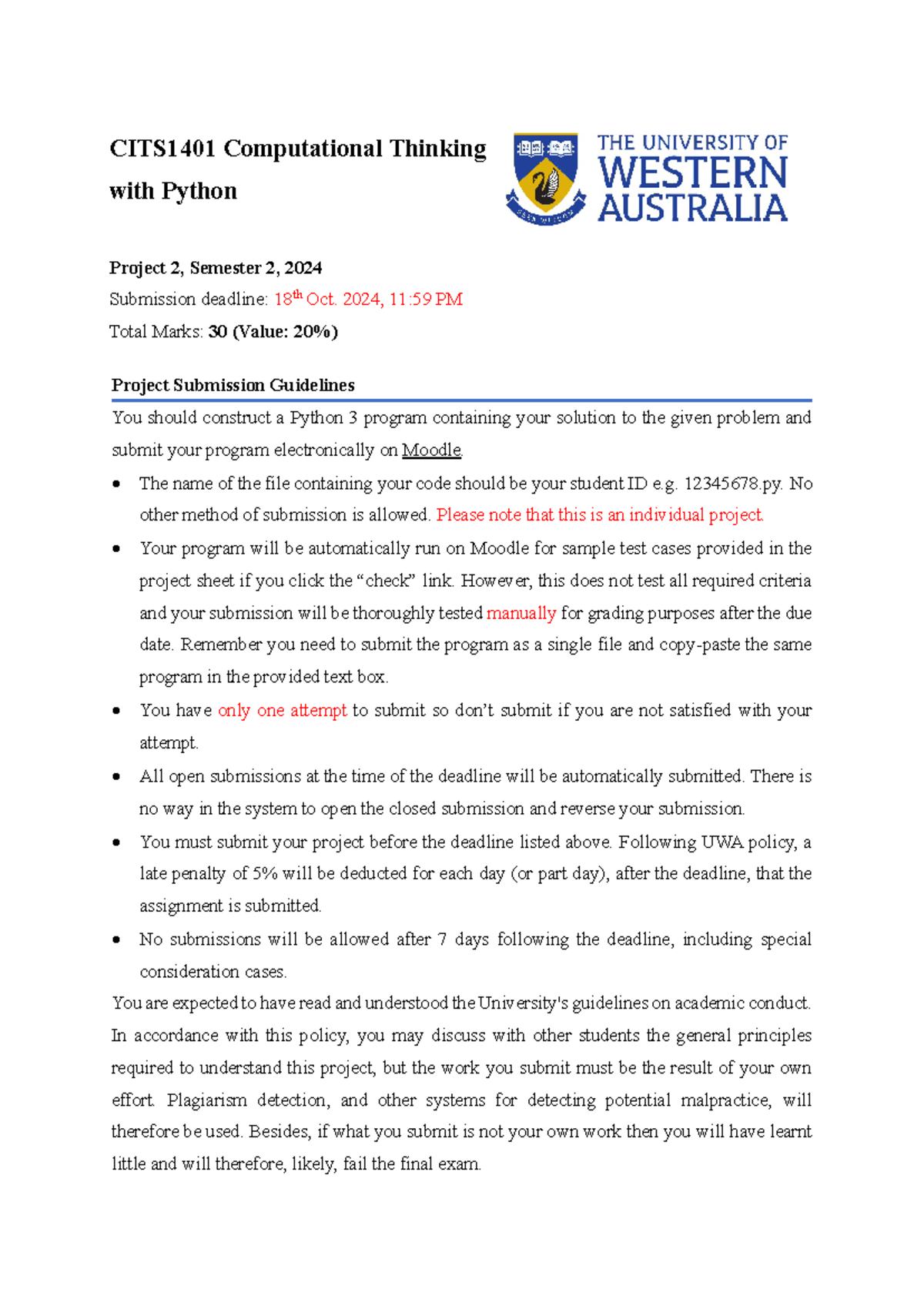 CITS1401 project 2 - CITS1401 Computational Thinking with Python Project 2, Semester 2, 2024 ...