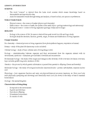Biology - Lesson 3 - Cell Parts and Functions - CELL PARTS AND ...
