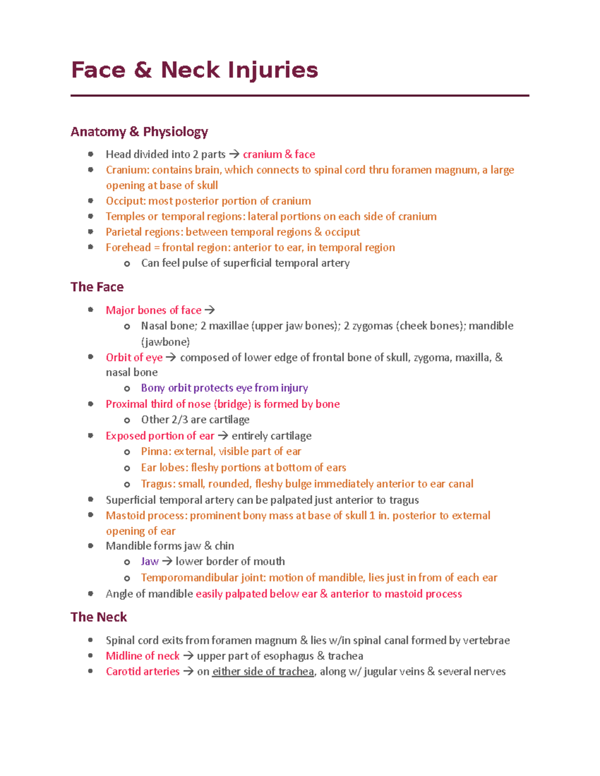 27Face:Neck Injuries - RC Health Services Book Notes - Face & Neck ...