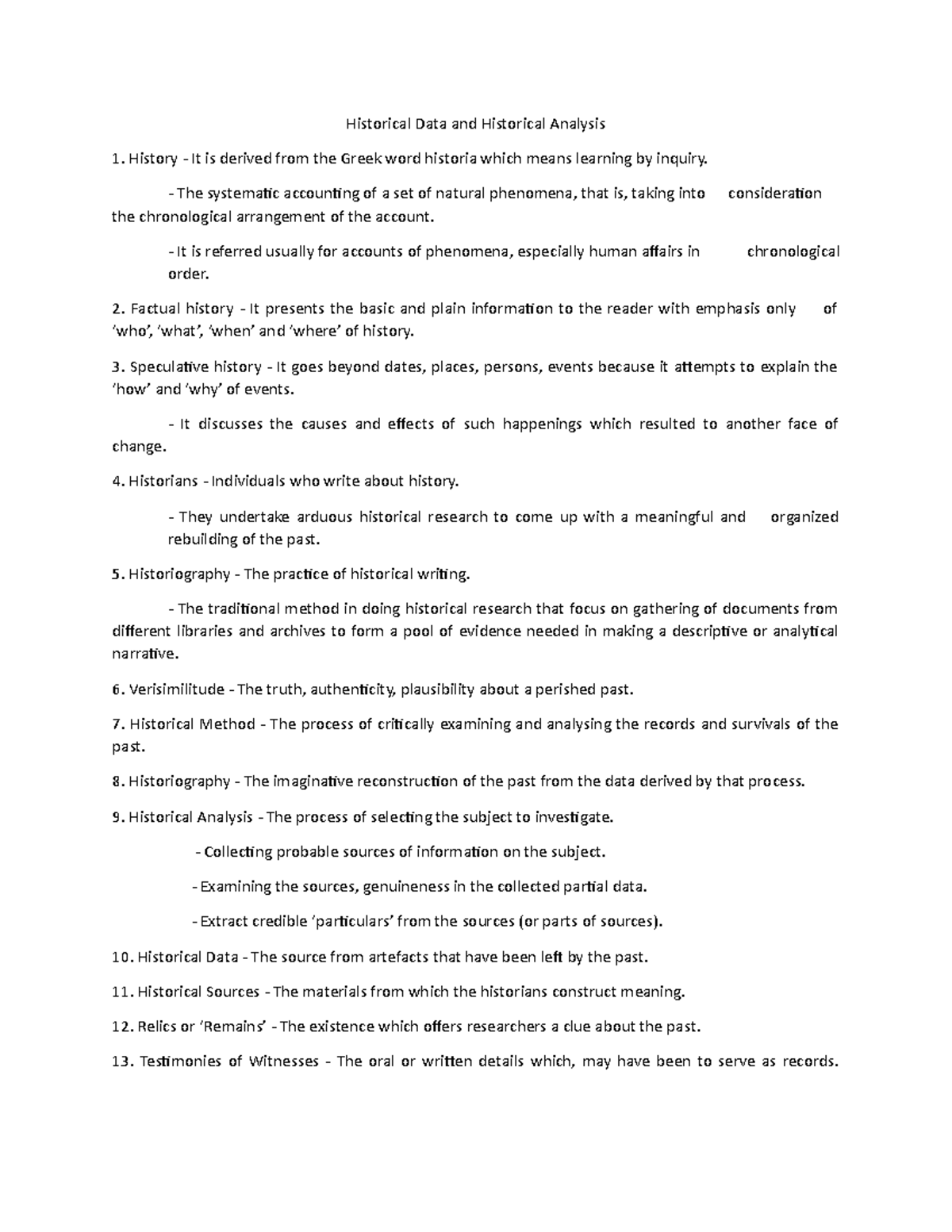 Historical Data and Historical Analysis - Historical Data and ...