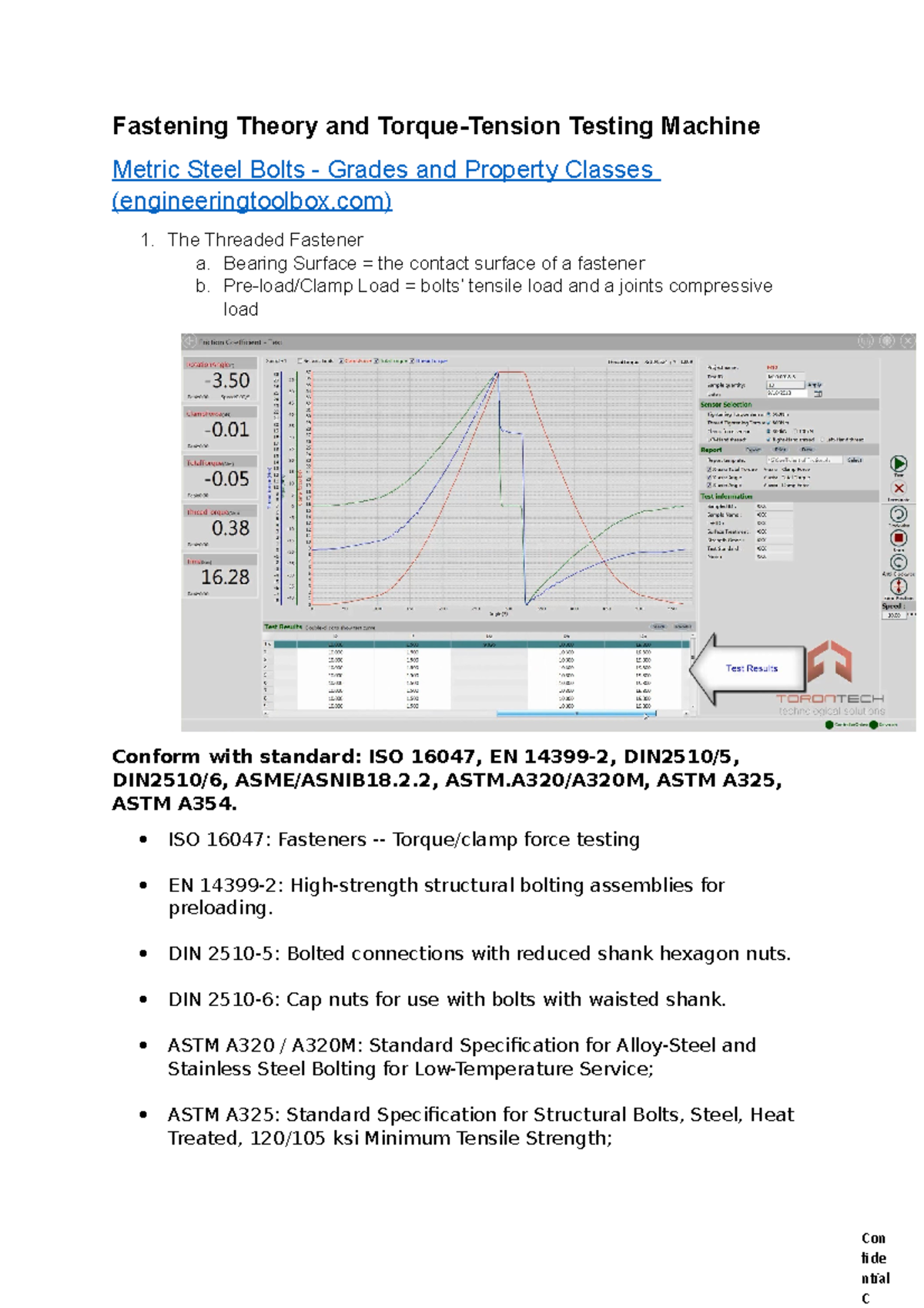 Fastening Theory and Torque-Tension Testing Machine - Bearing Surface ...