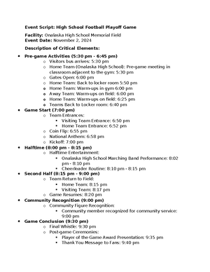 5-2 Assignment- Event Management Script - 5-2 ASSIGNMENT: EVENT ...