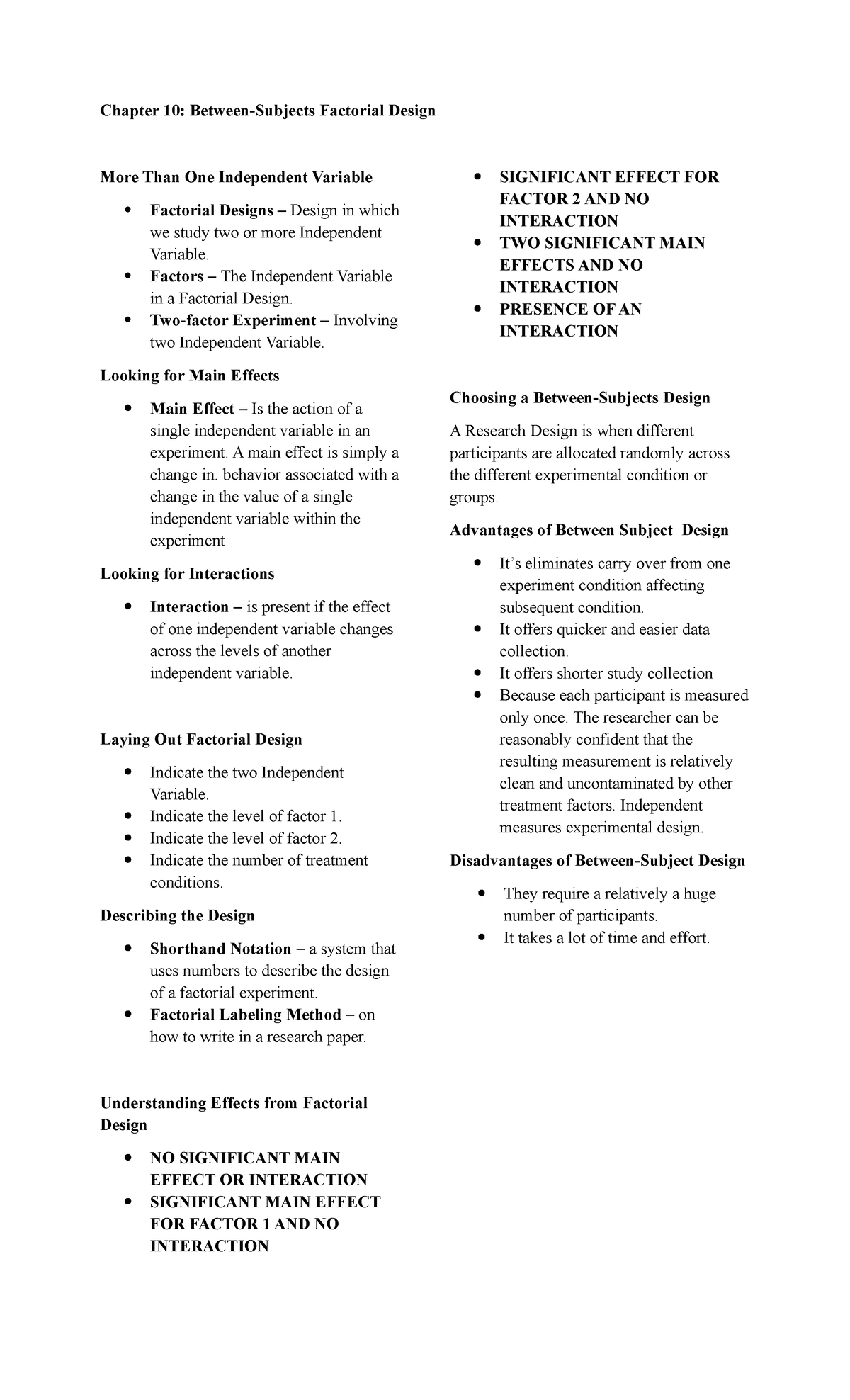 Chapter-10-Notes - gbivtni - Chapter 10: Between-Subjects Factorial ...