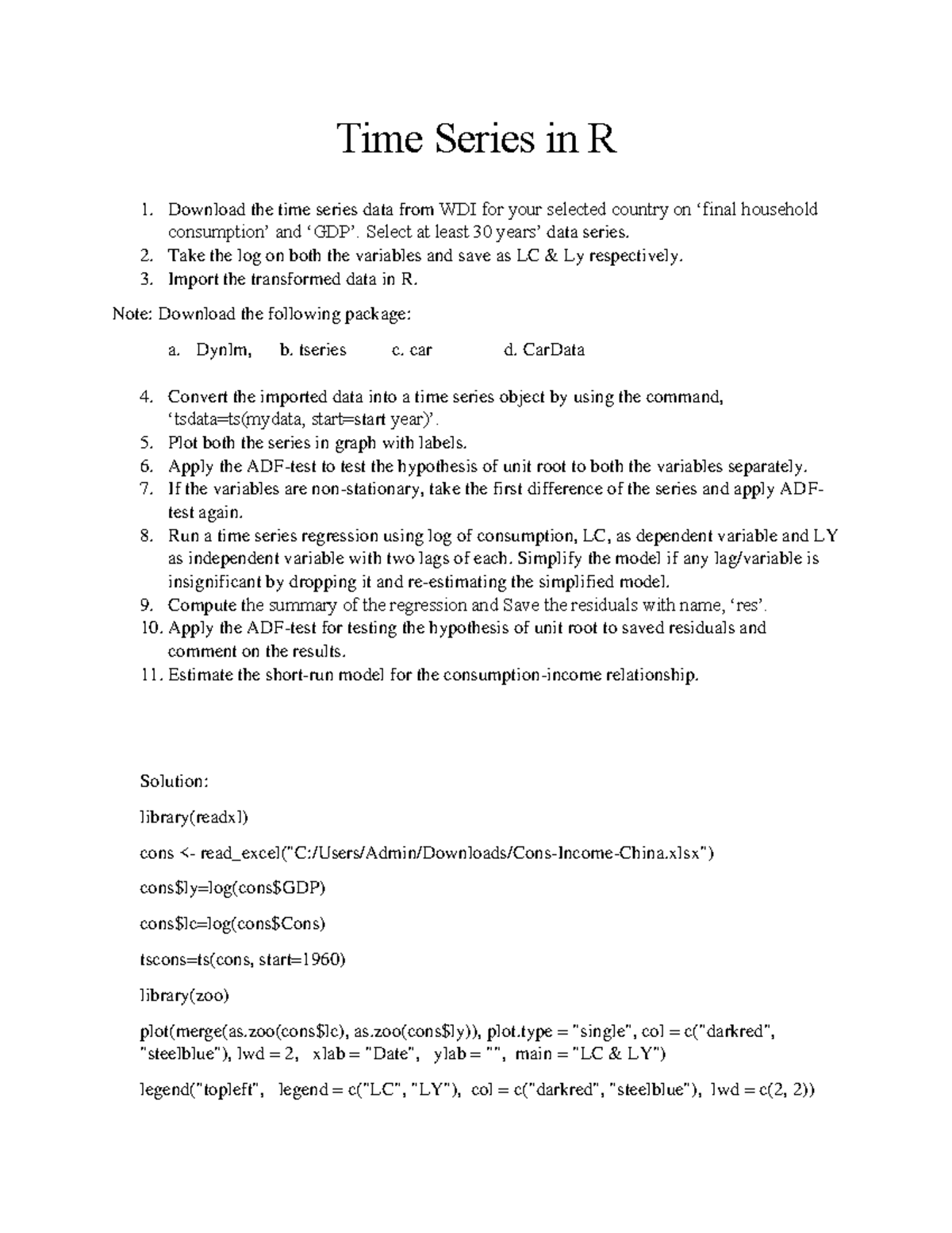 R-Activity-T ime Series-sol - Time Series in R Download the time series ...