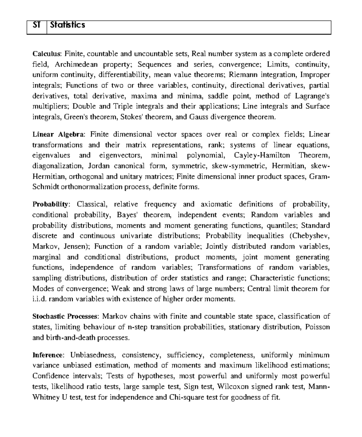 Gate statistics - ST Statistics Calculus: Finite, countable and ...