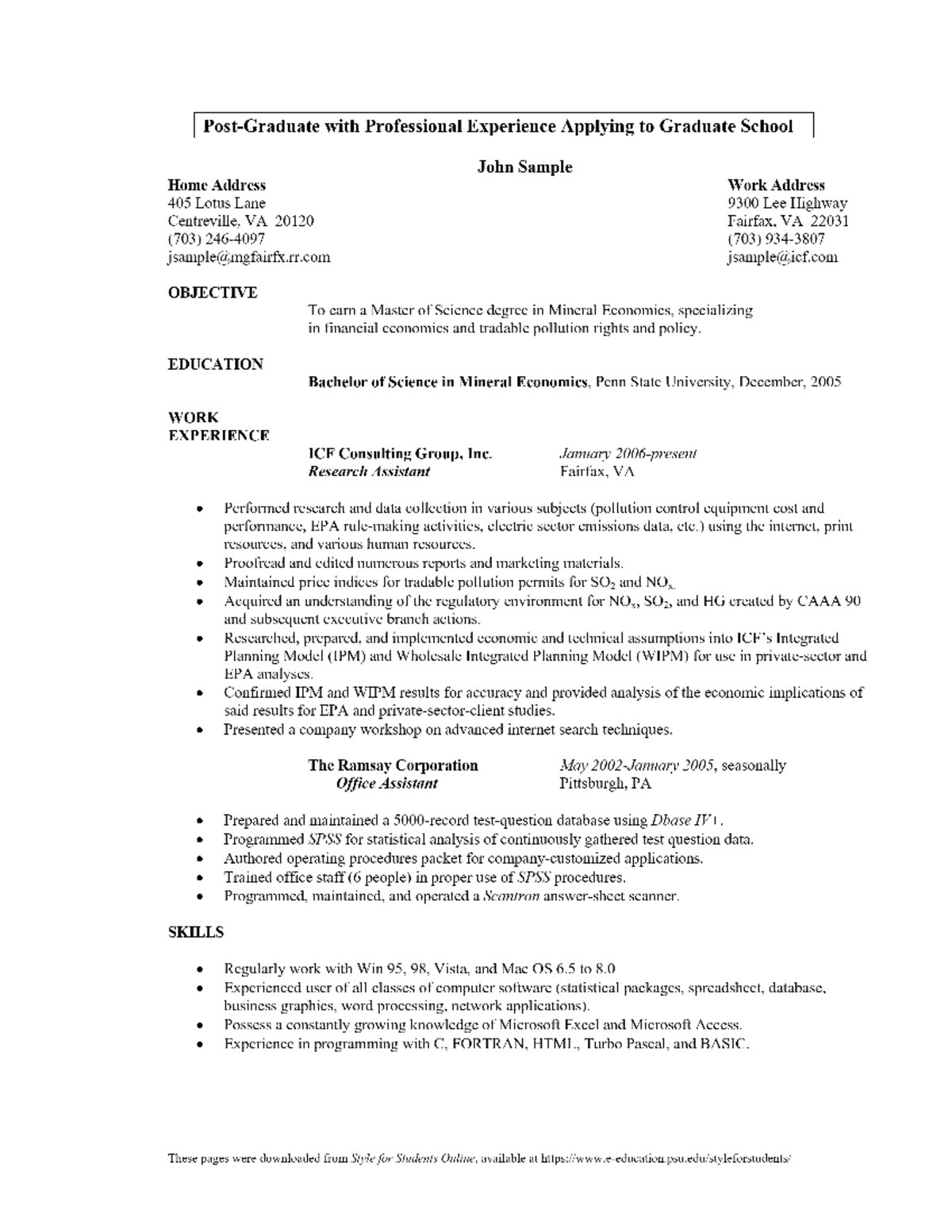 Sample Graduate Resumes - MBA - IPU - Studocu