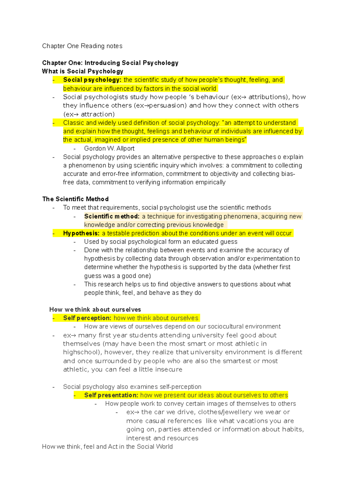 Chapter One Reading notes - Chapter One Reading notes Chapter One ...
