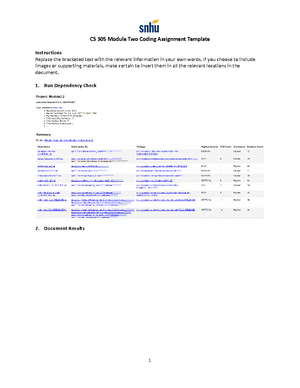 CS 305 Project 1 - course work - CS 305 Project One Artemis Financial Vulnerability Assessment ...