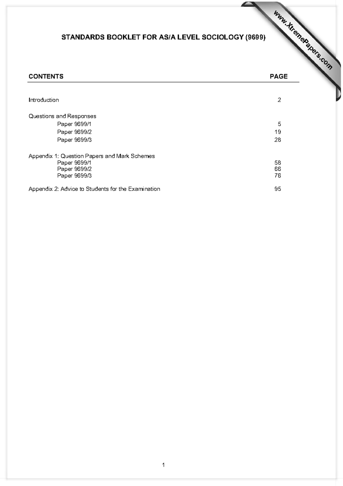 Socio revision booklet - STANDARDS BOOKLET FOR AS/A LEVEL SOCIOLOGY ...