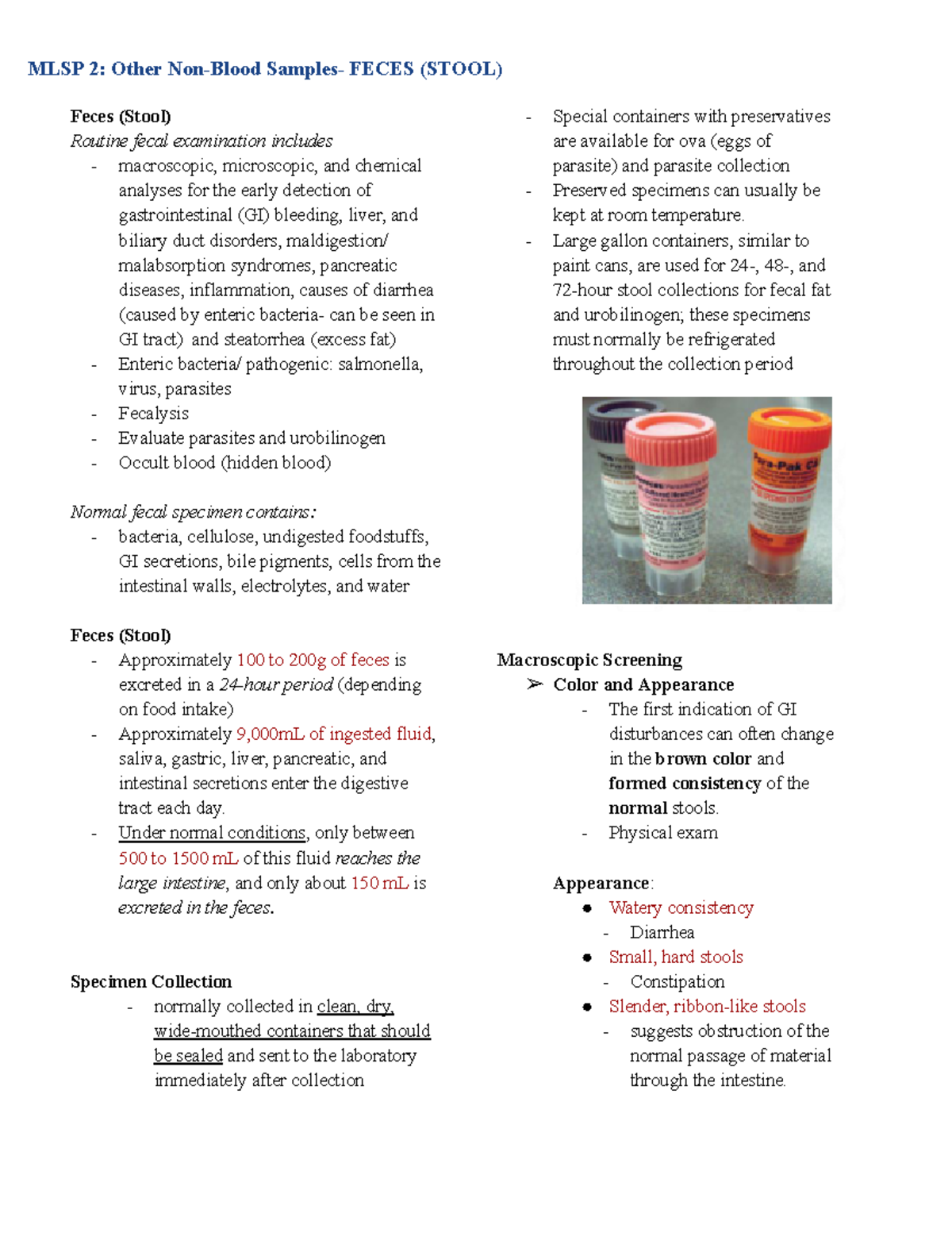 Feces/Stool (Other Non-Blood Samples) - Feces (Stool) Routine fecal ...