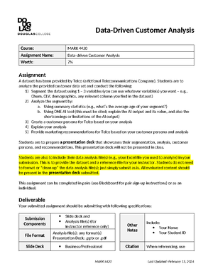 MARK4420 Assignment 3 Data Visualization Overview-W24 - Data Visualization Course: MARK 4420 ...