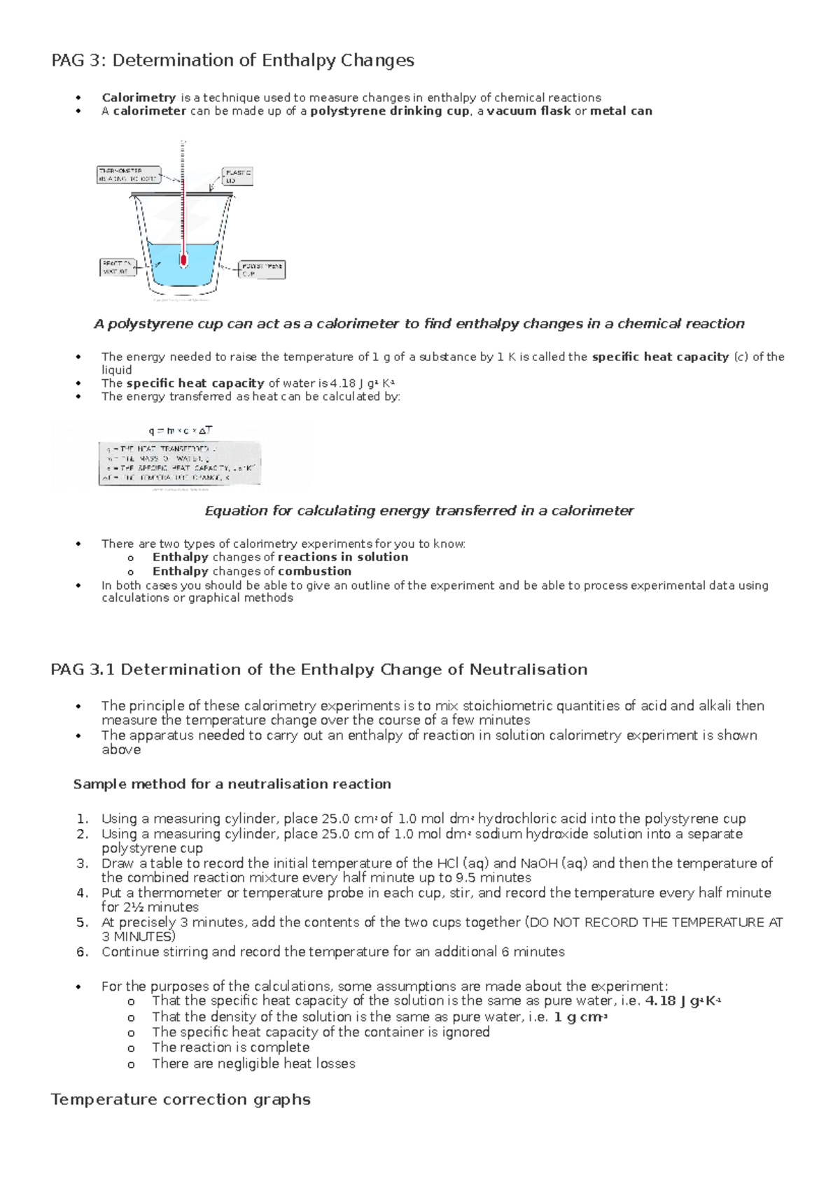 PAG 3 - ffff - PAG 3: Determination of Enthalpy Changes Calorimetry is ...