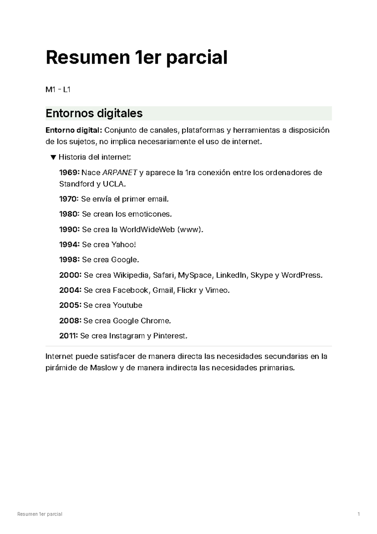 Resumen 1era lectura (Módulo 1) - Resumen 1er parcial 1 Resumen 1er parcial M1 L Entornos - Studocu
