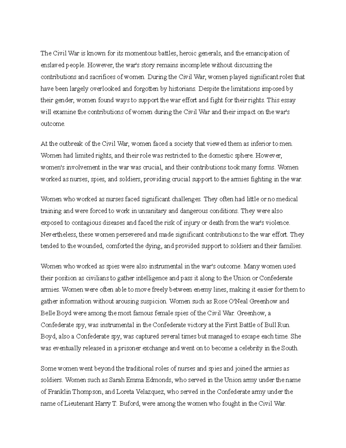 Title The Forgotten Legacy of Women in the Civil War - The Civil War is ...