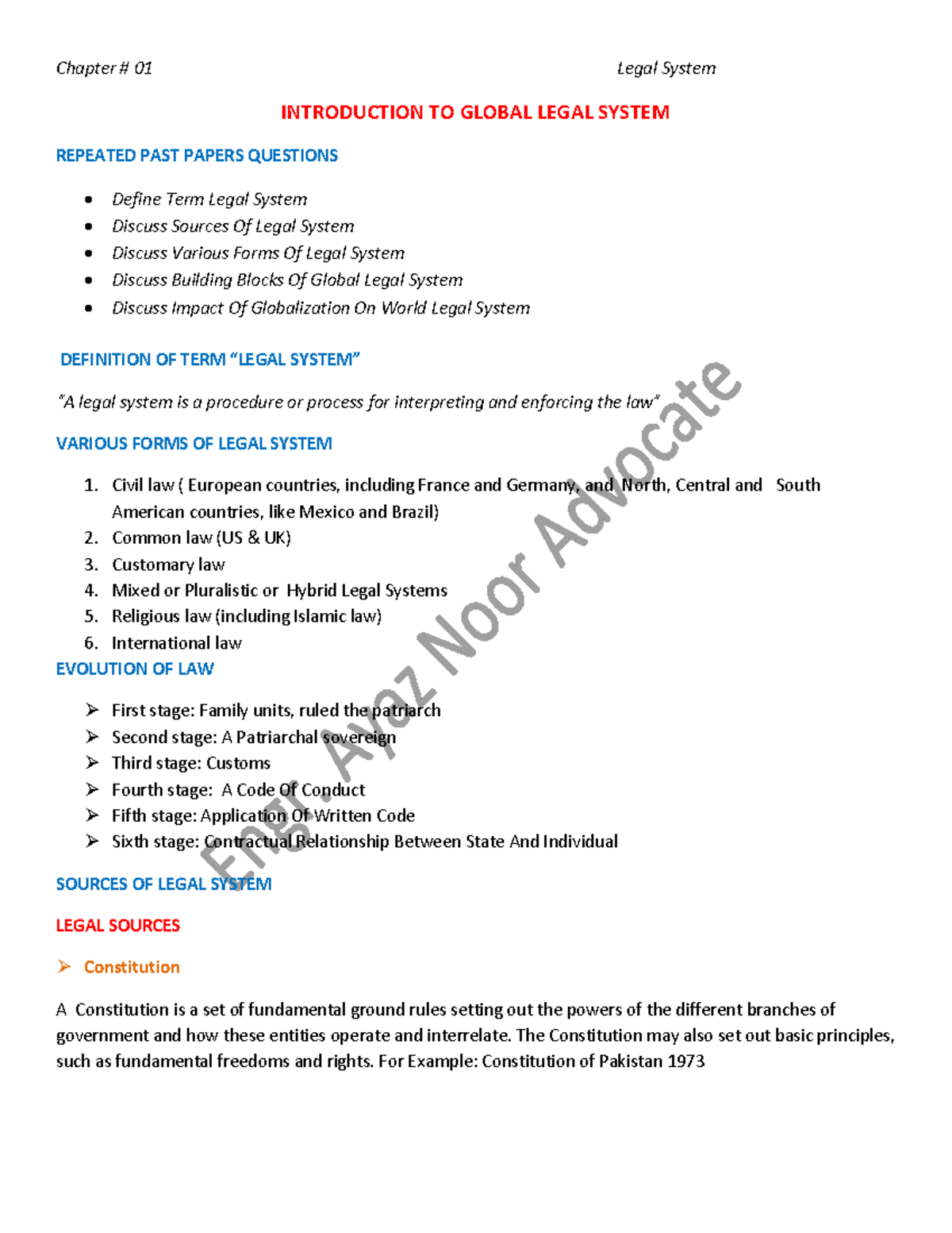 Chapter 01 Introducation to legal system - INTRODUCTION TO GLOBAL LEGAL ...