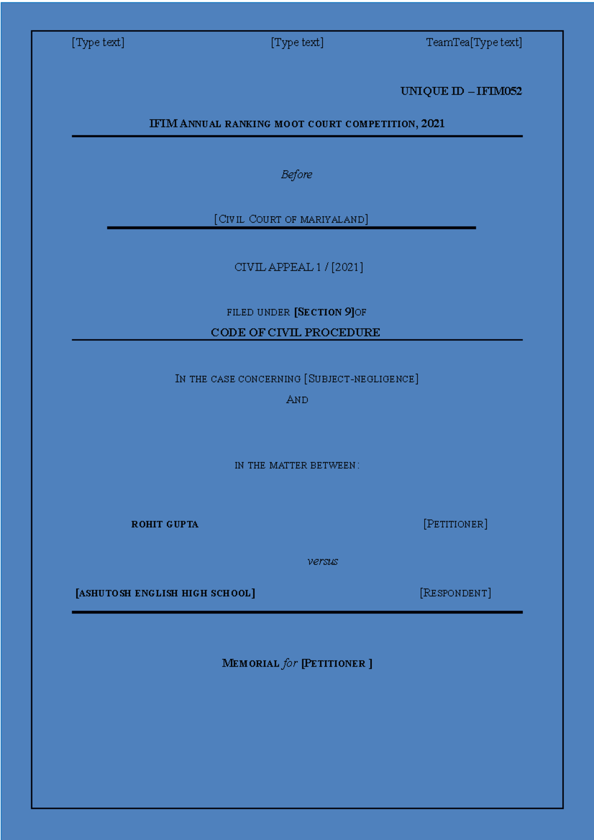 unique-code-52-its-a-memorial-from-appellant-side-on-a-moot-problem