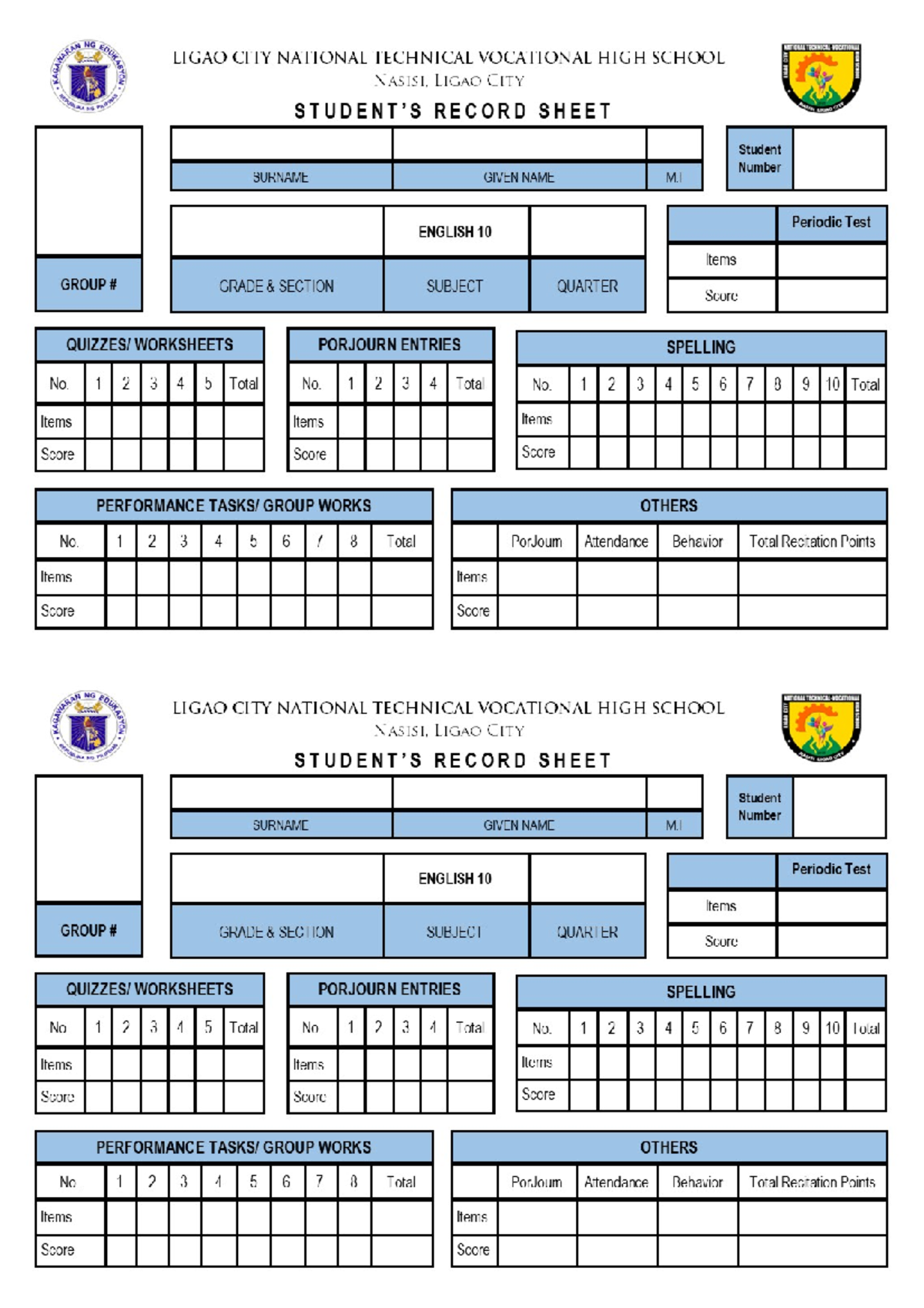 Record Sheet - Bachelor of Secondary Education - Studocu