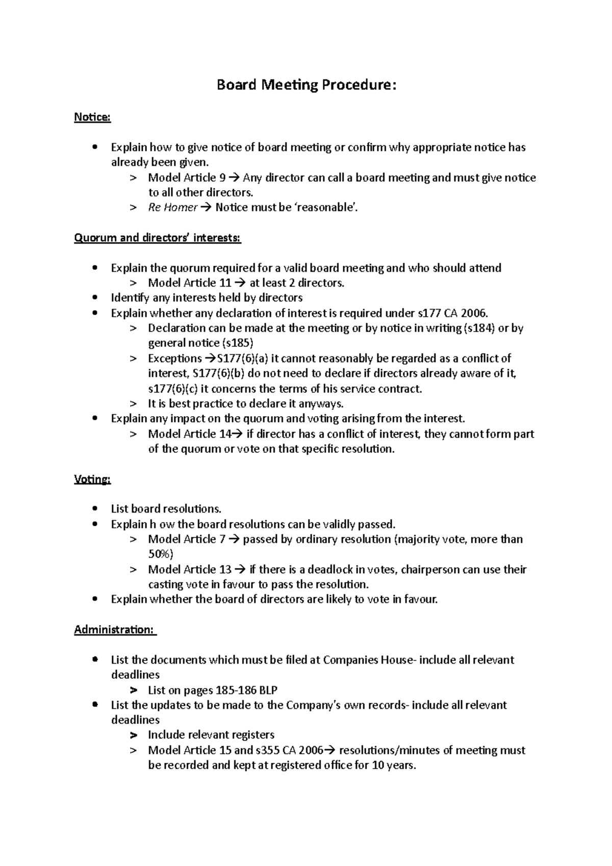 Board Meeting Procedure - Board Meeting Procedure: Notice: Explain how ...