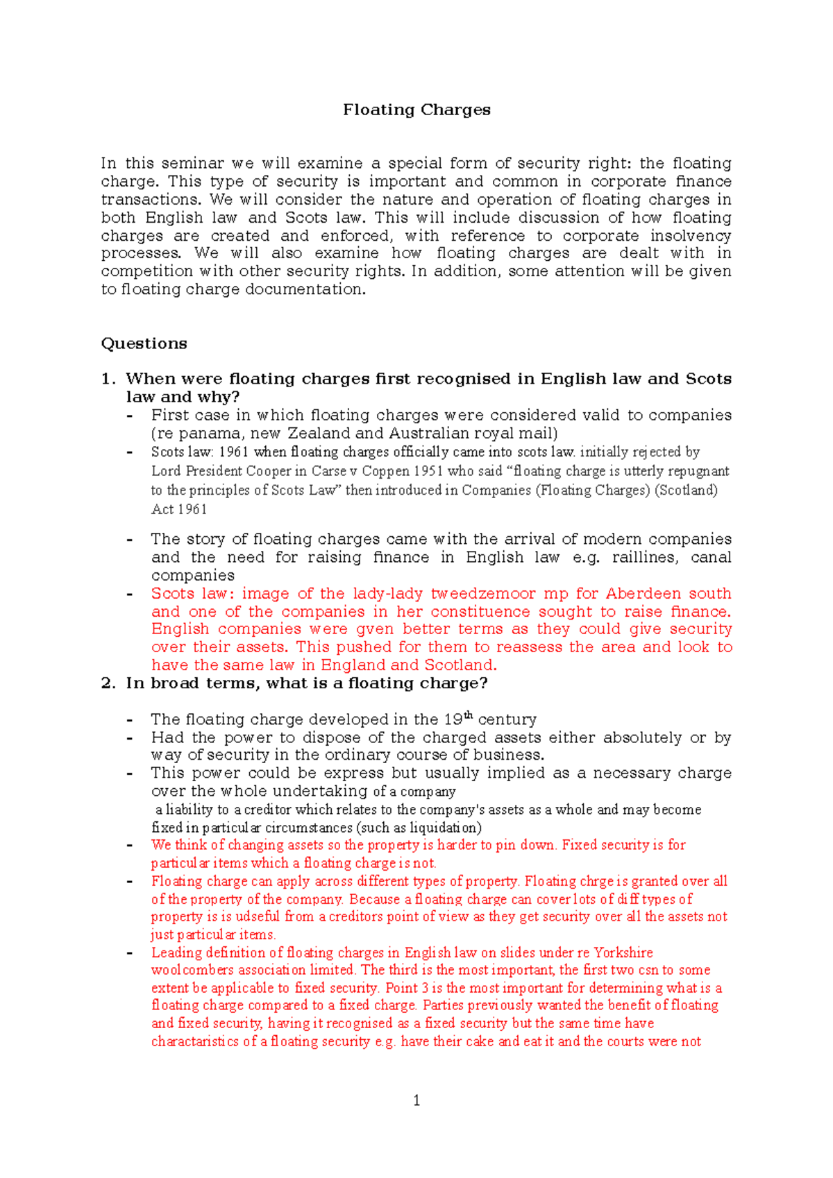 Floating Charges - This type of security is important and common in ...
