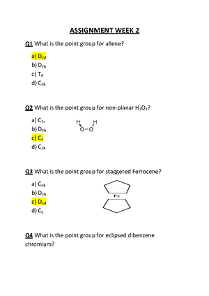 H2o2 - Point group - CHEM3X 17 Spectroscopy and Quantum Theory 2013 ...