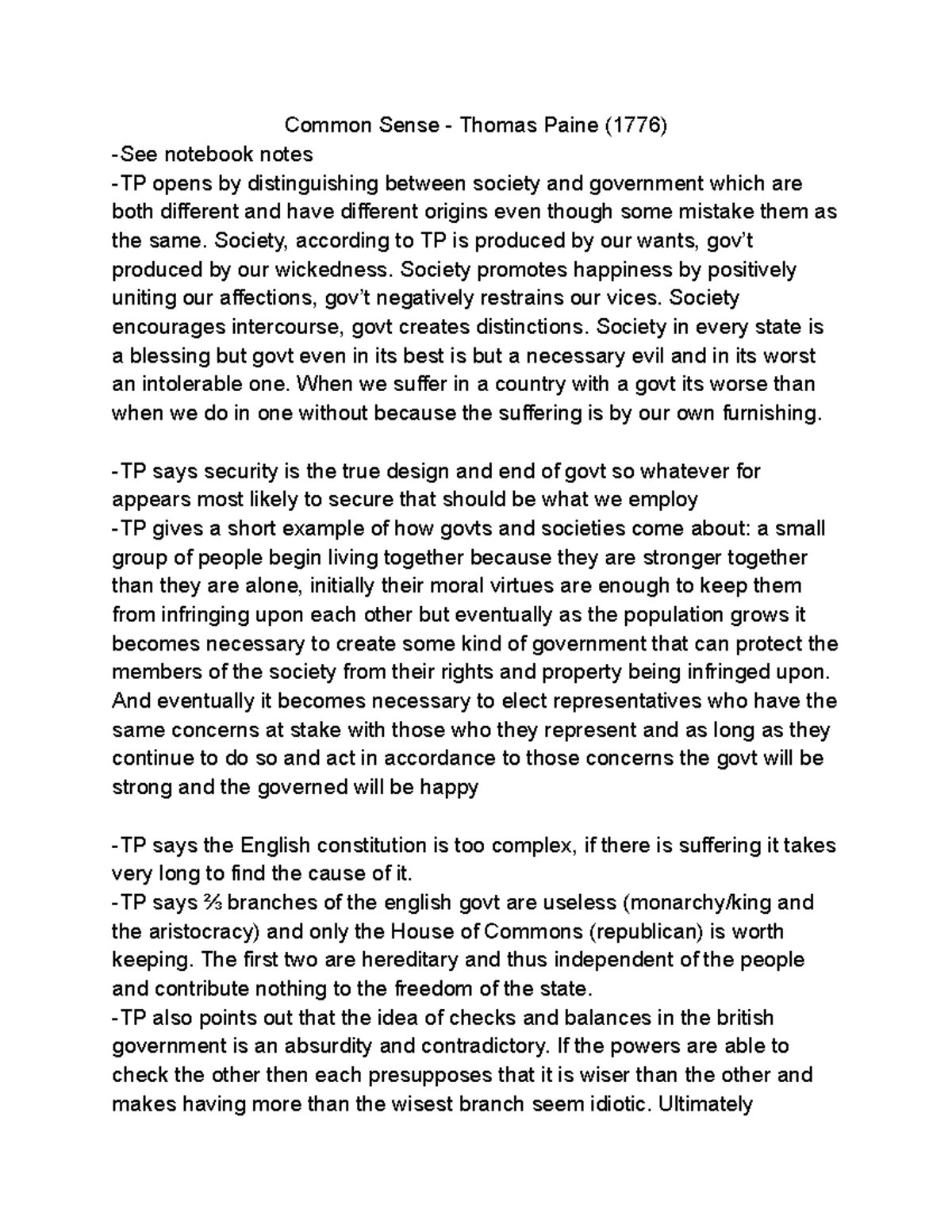 Common Sense - Thomas Paine (1776) - Common Sense - Thomas Paine (1776 ...