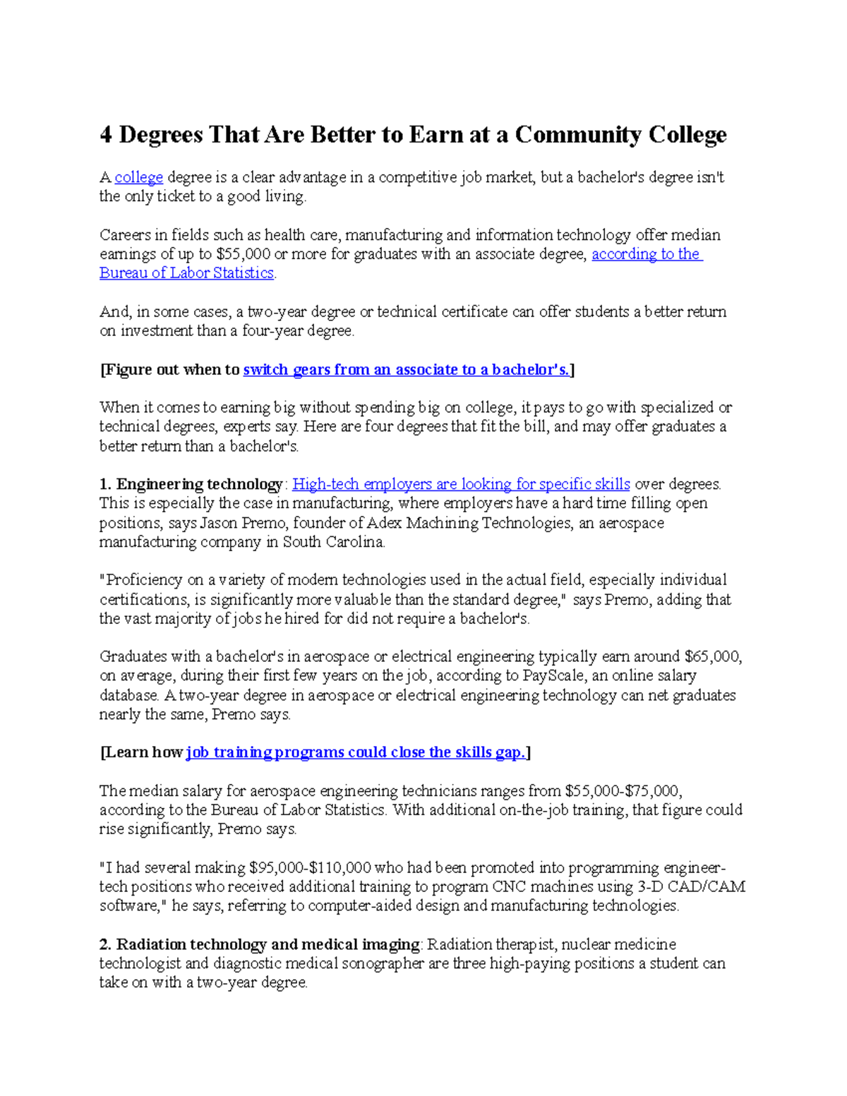 4 Degrees That Are Better to Earn at a Community College - Careers in ...