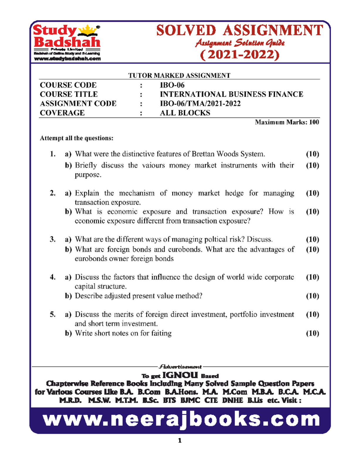 IBO-6- International business finance - Studocu
