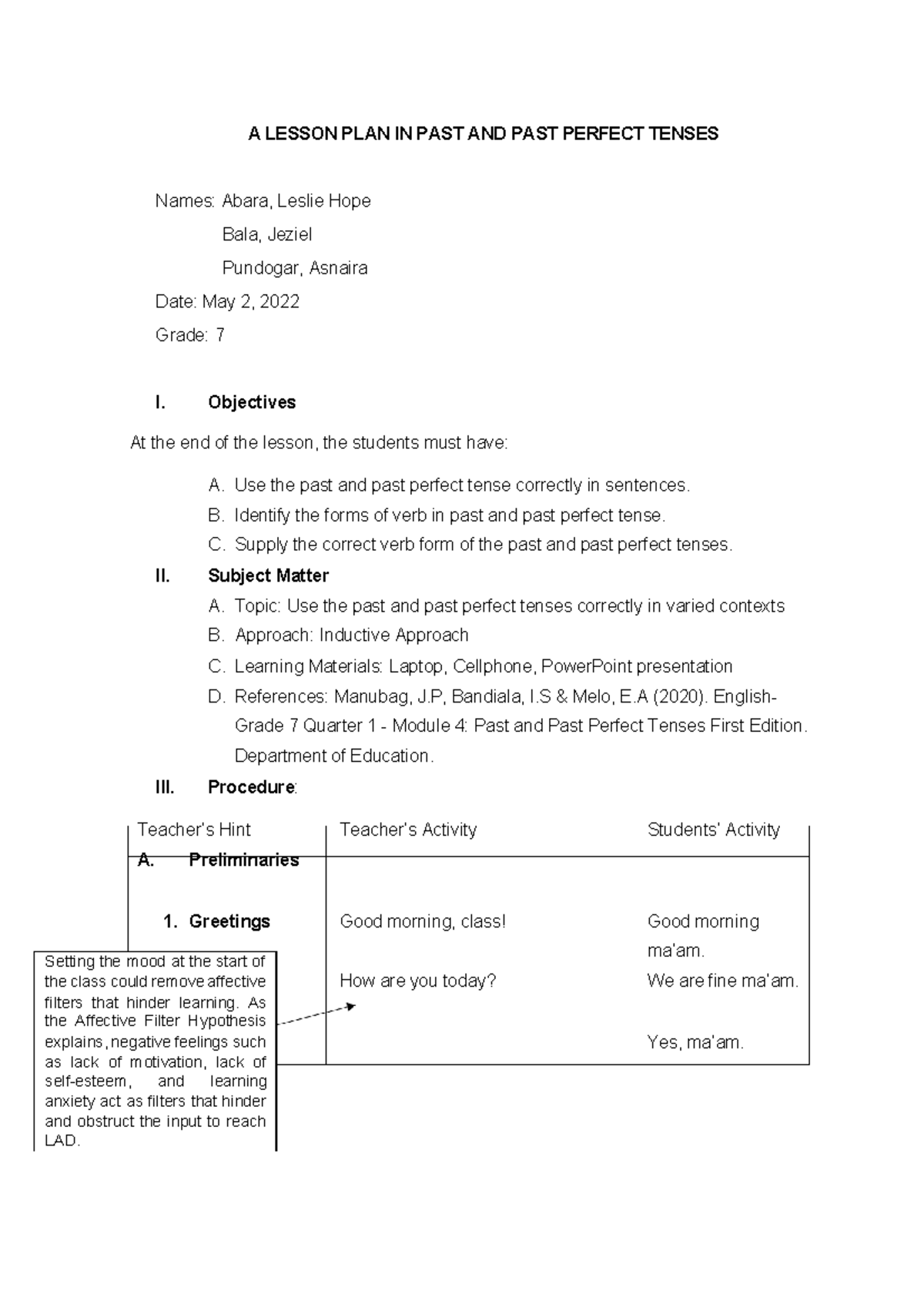 A-lesson-plan-in-past-and-past-perfect-tenses compress - A LESSON PLAN ...